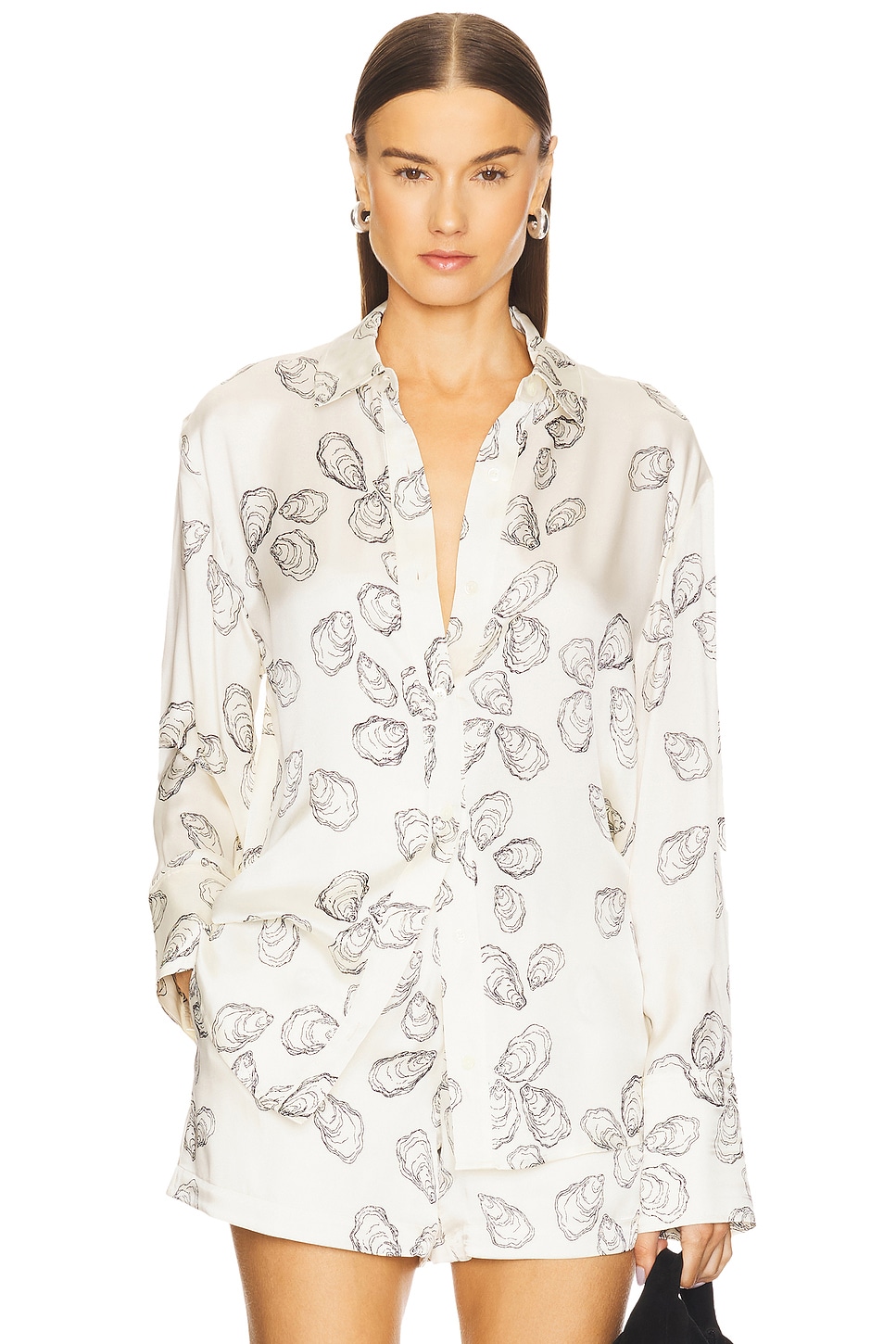 ANINE BING Avalon Shirt in Bone Oyster | REVOLVE