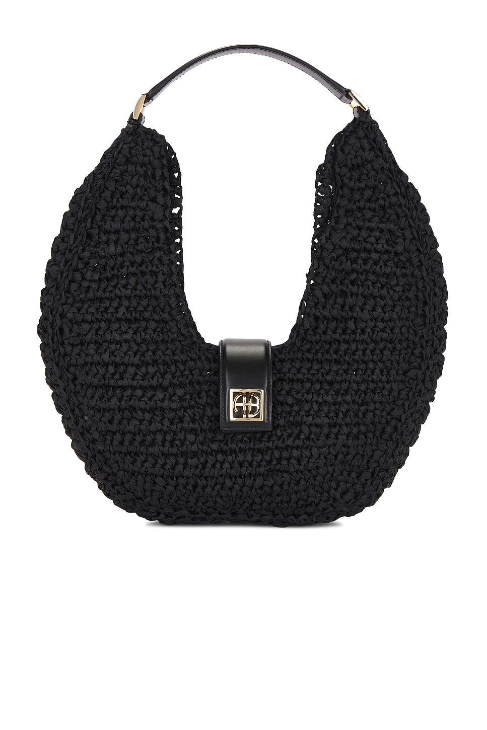 ANINE BING Lou Monogram Bag in Black | REVOLVE