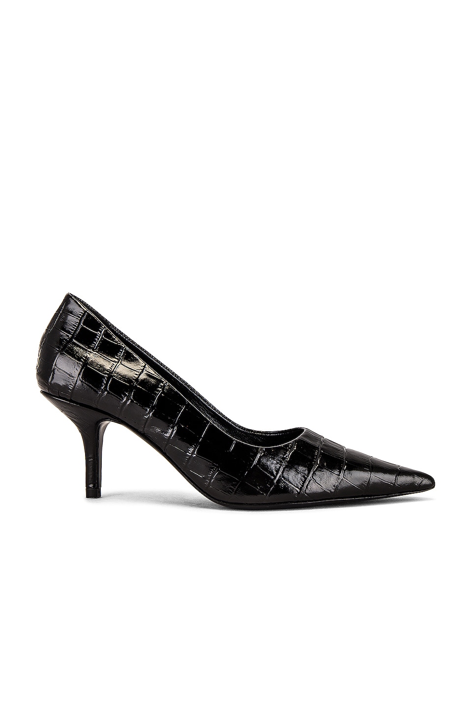ANINE BING Perry Pump in Black Croc | REVOLVE