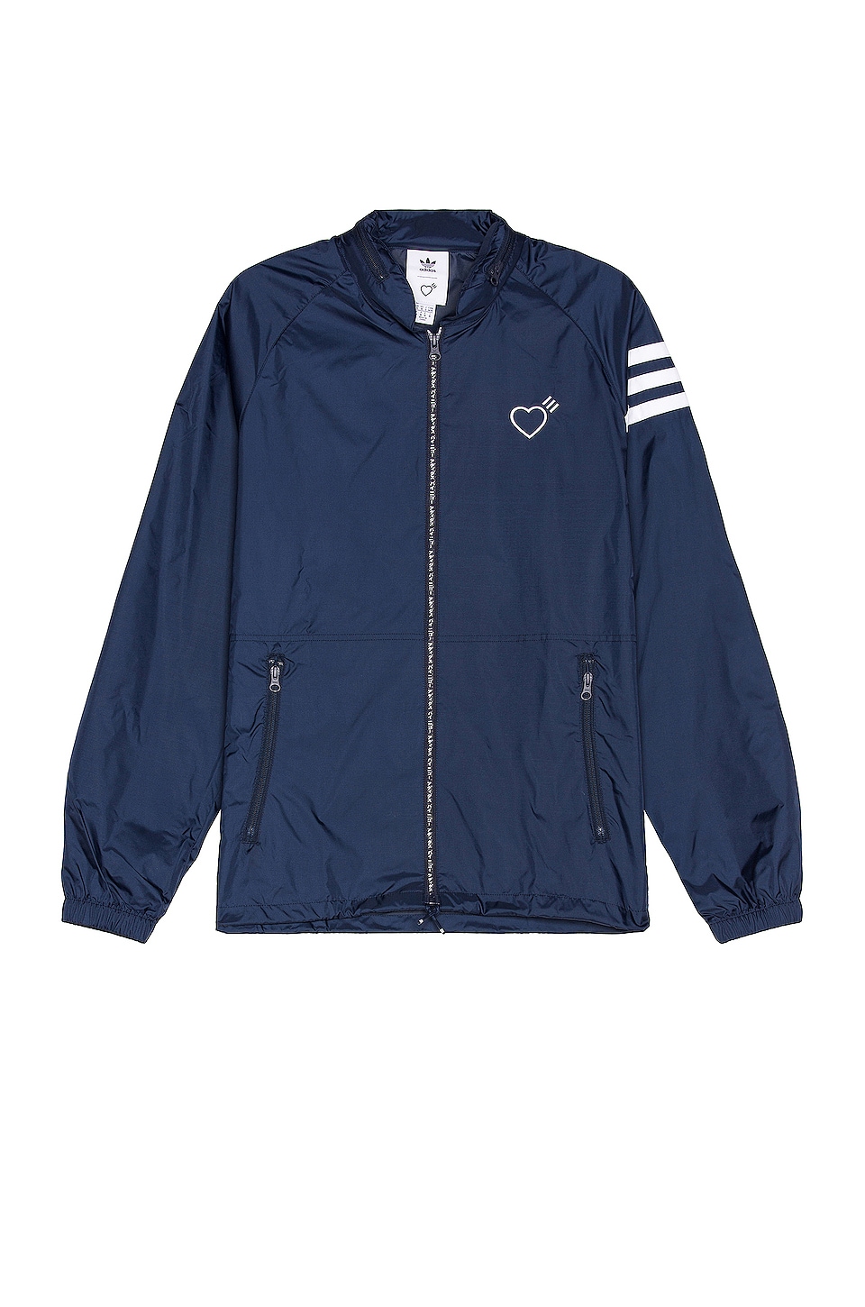 adidas x HUMAN MADE Windbreaker in Collegiate Navy | REVOLVE