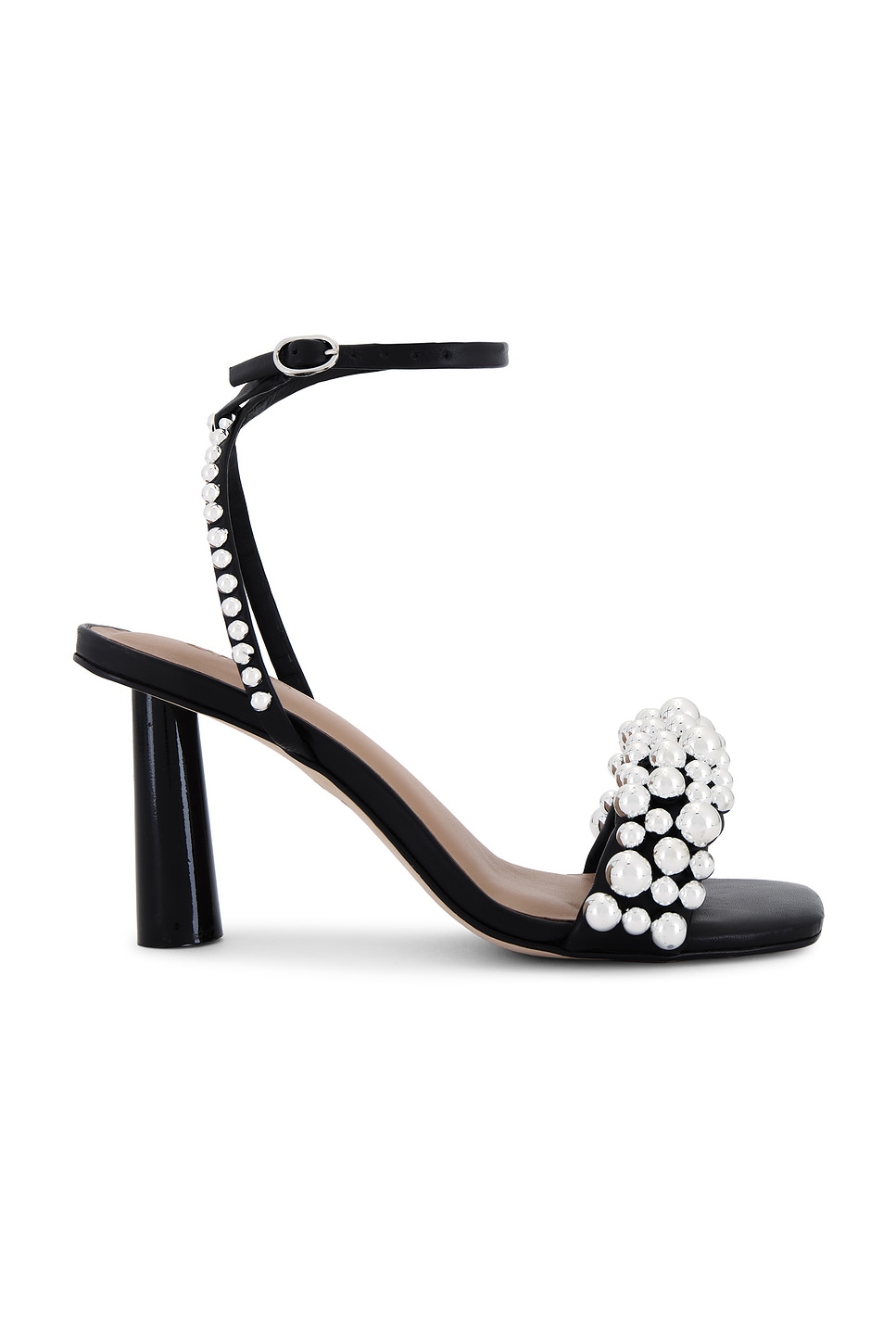 Arch NYC The Ballies Puff Sling Heel in Black & Silver | REVOLVE