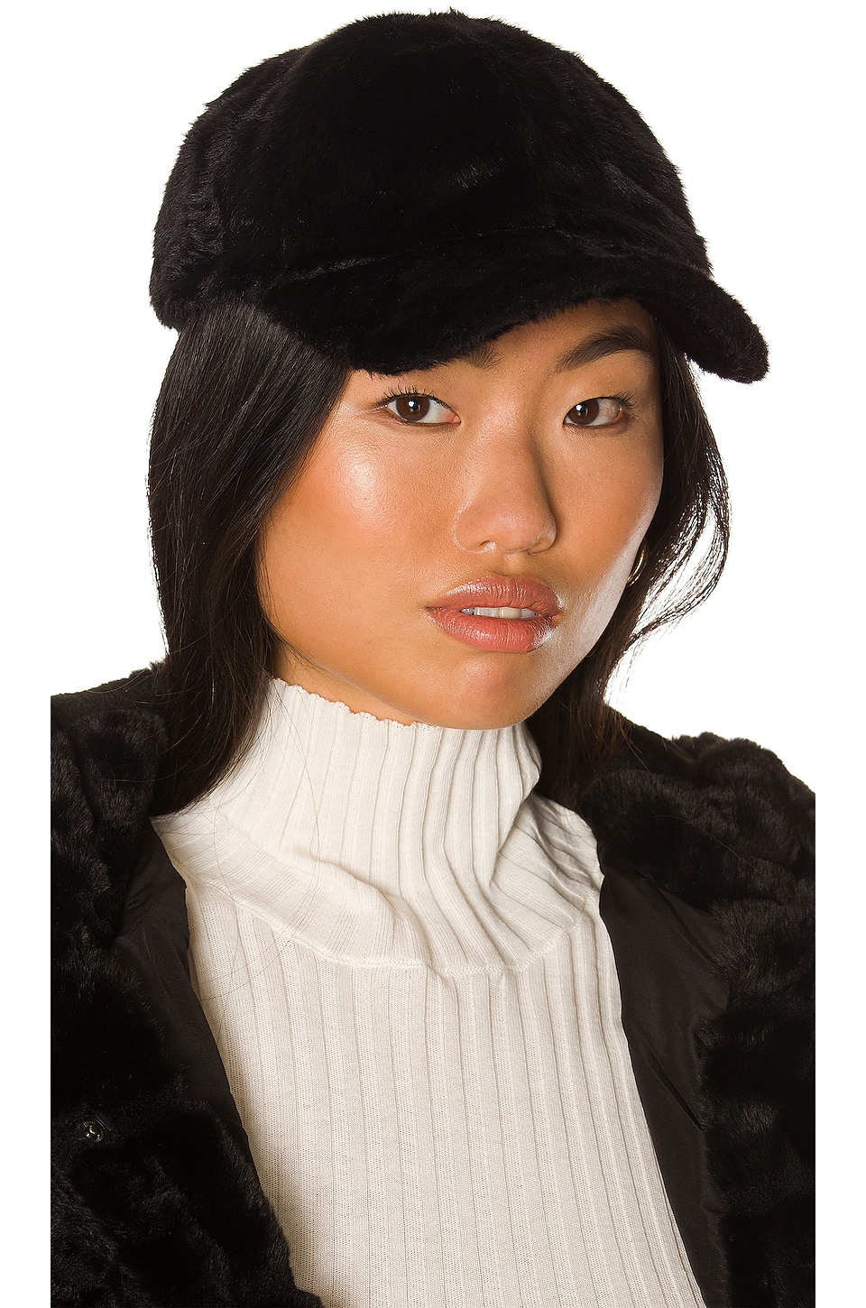 Apparis Shane Faux Fur Hat in Noir | REVOLVE