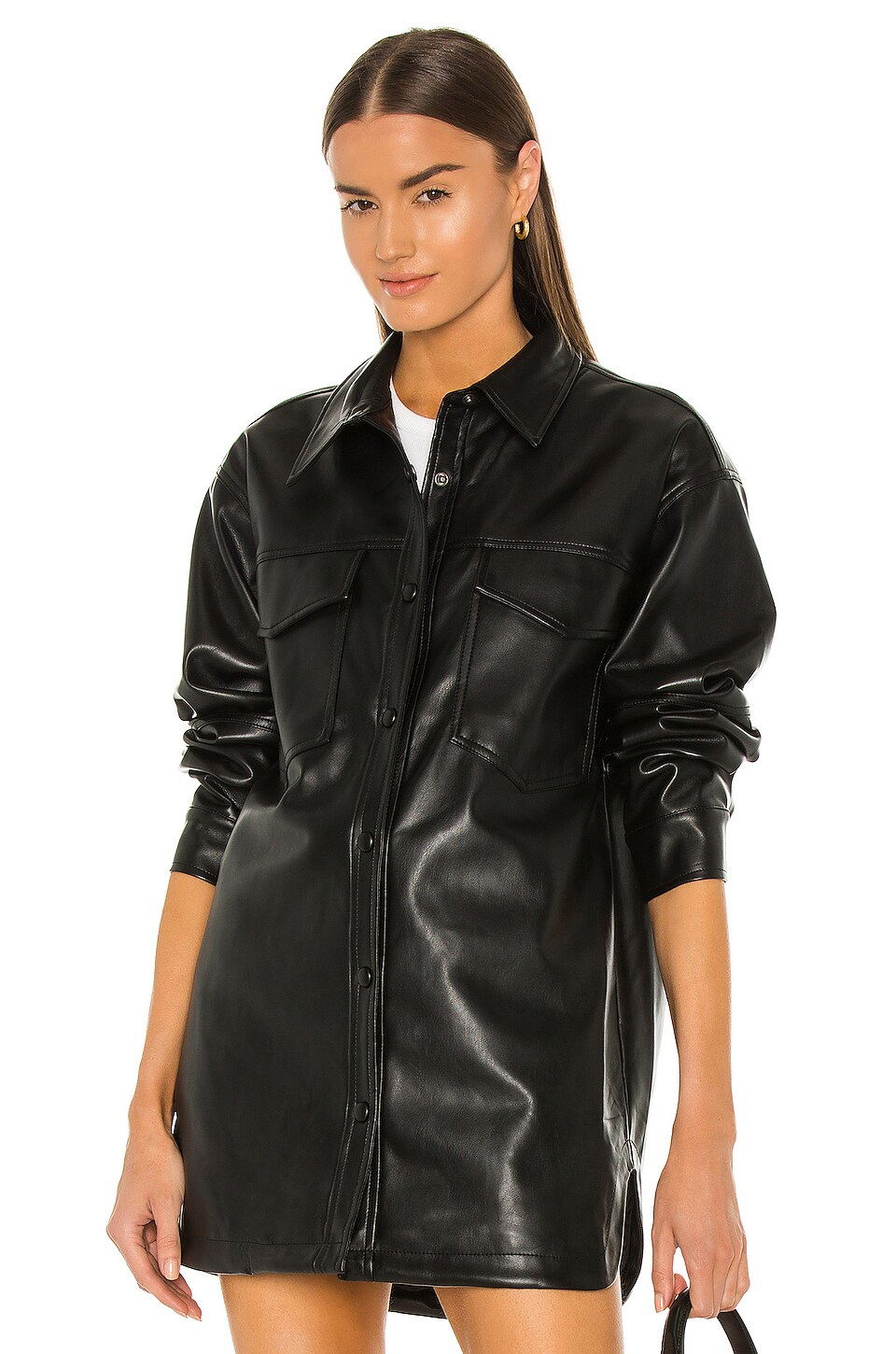 Apparis Riley Shirt Jacket in Noir | REVOLVE