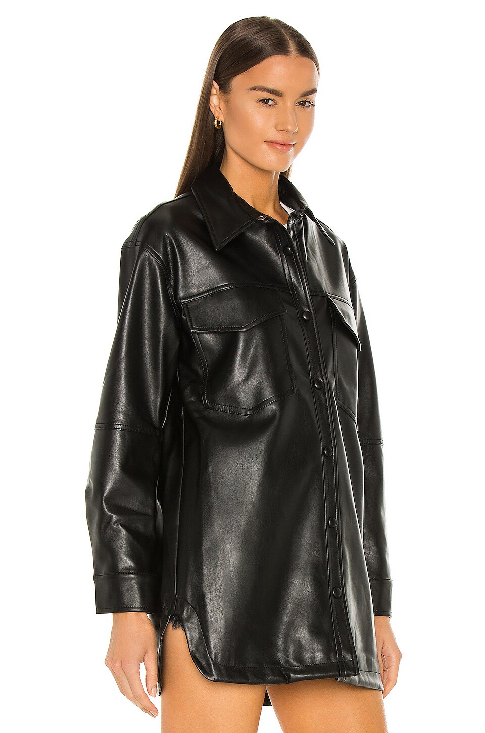 Apparis Riley Shirt Jacket in Noir | REVOLVE