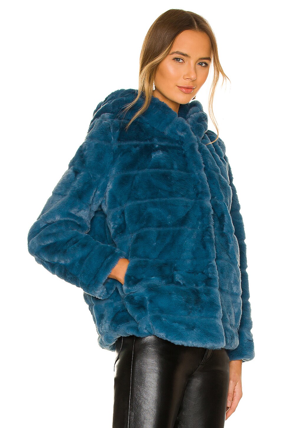 Apparis Goldie 4.0 Faur Fur Jacket in Stone Blue | REVOLVE