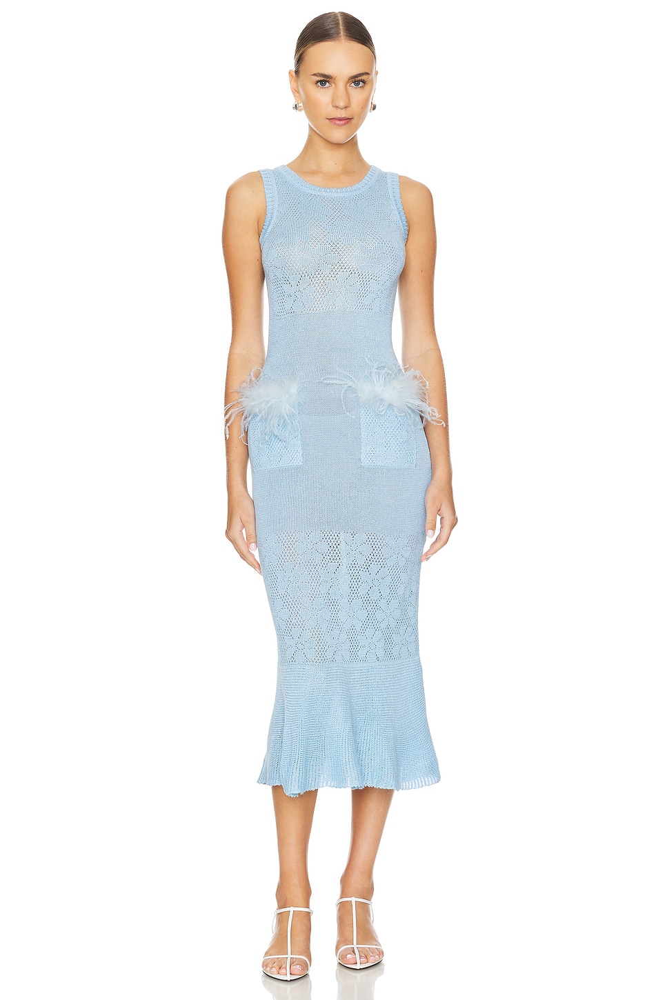 ANDREEVA Knit Dress in Blue | REVOLVE