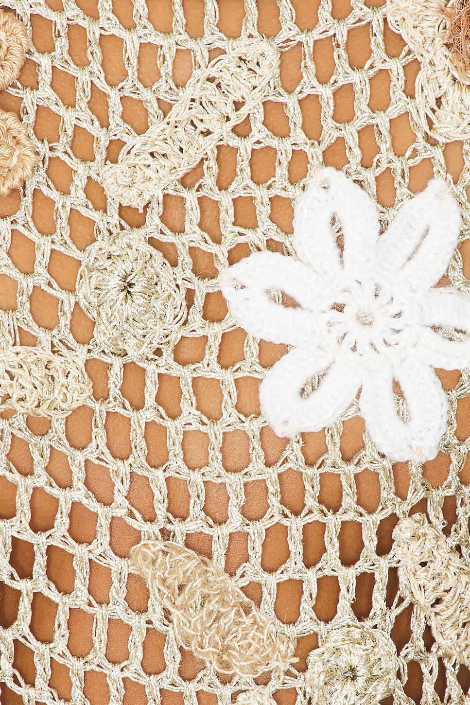 ANDREEVA Handmade Knit Top With Handmade Knit Details in Gold | REVOLVE