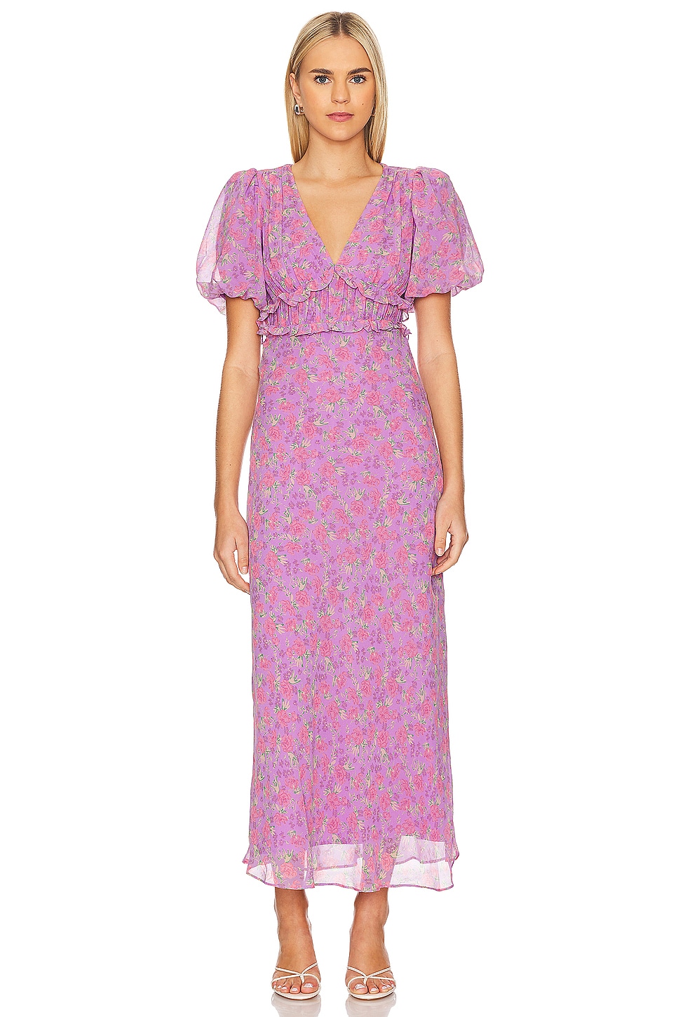 ASTR the Label Emporia Dress in Purple Pink Floral | REVOLVE