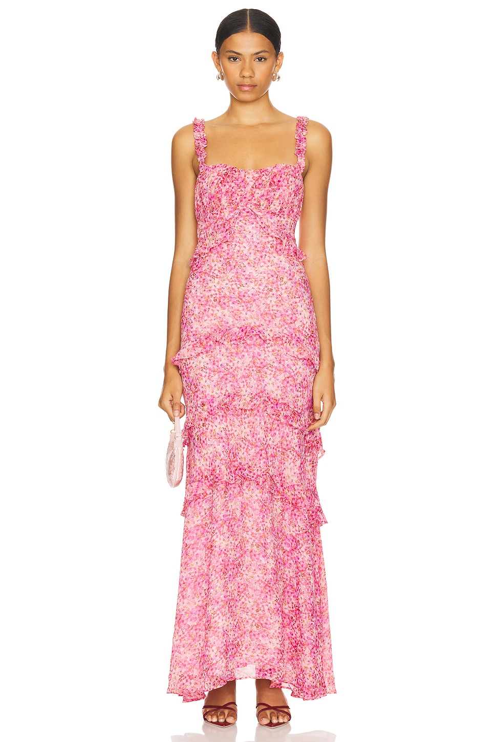 ASTR the Label Olina Dress in Pink Ditsy | REVOLVE