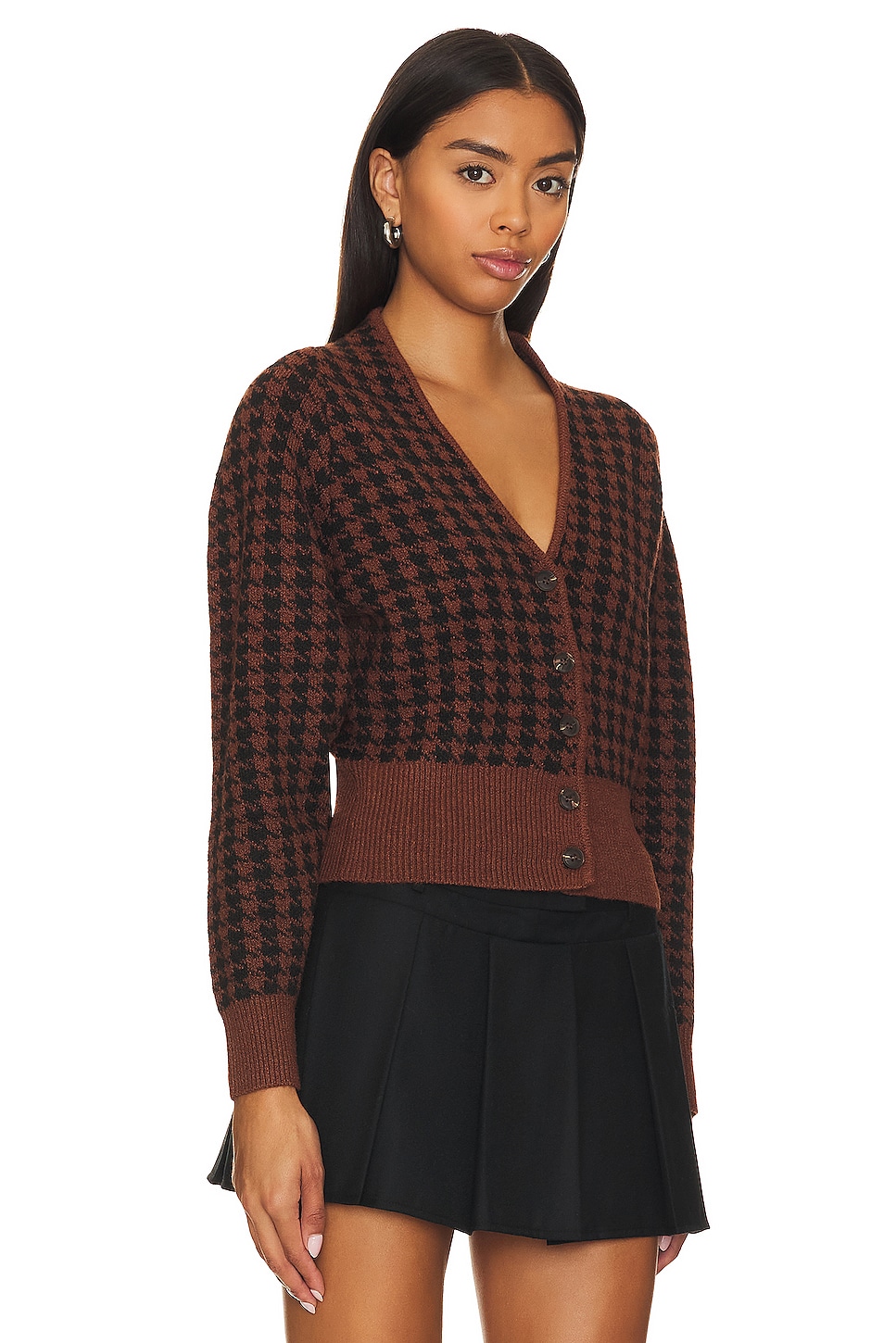 ASTR the Label Ruby Cardigan in Dark Brown & Black | REVOLVE