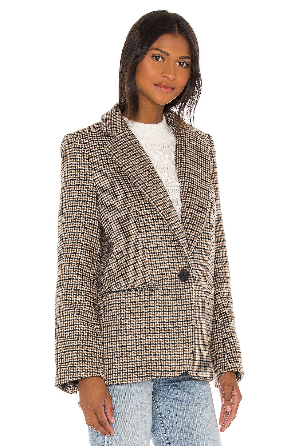 ASTR the Label Harlow Blazer in Hazelnut Plaid | REVOLVE