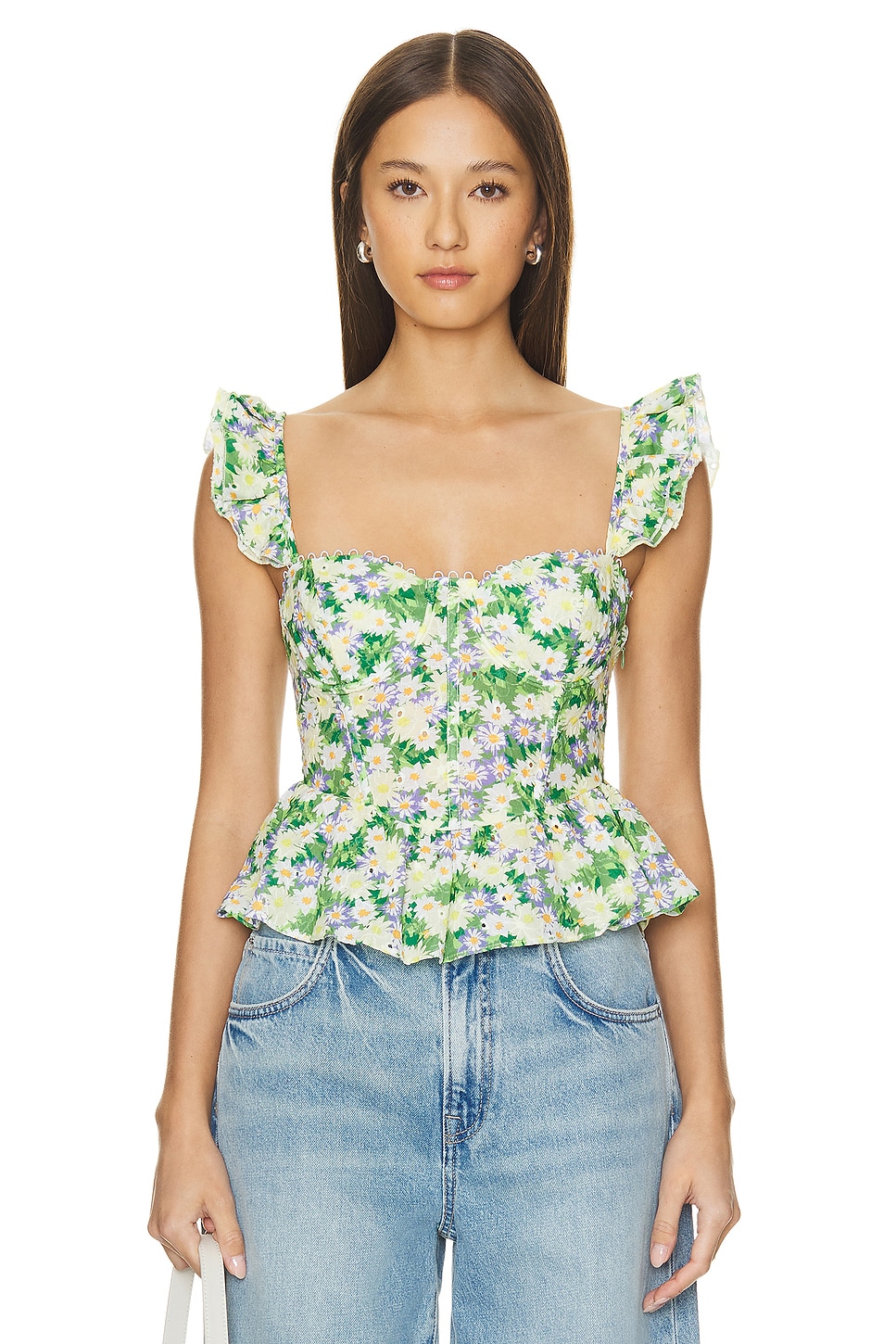 ASTR the Label Baylin Top in Purple Green Floral | REVOLVE