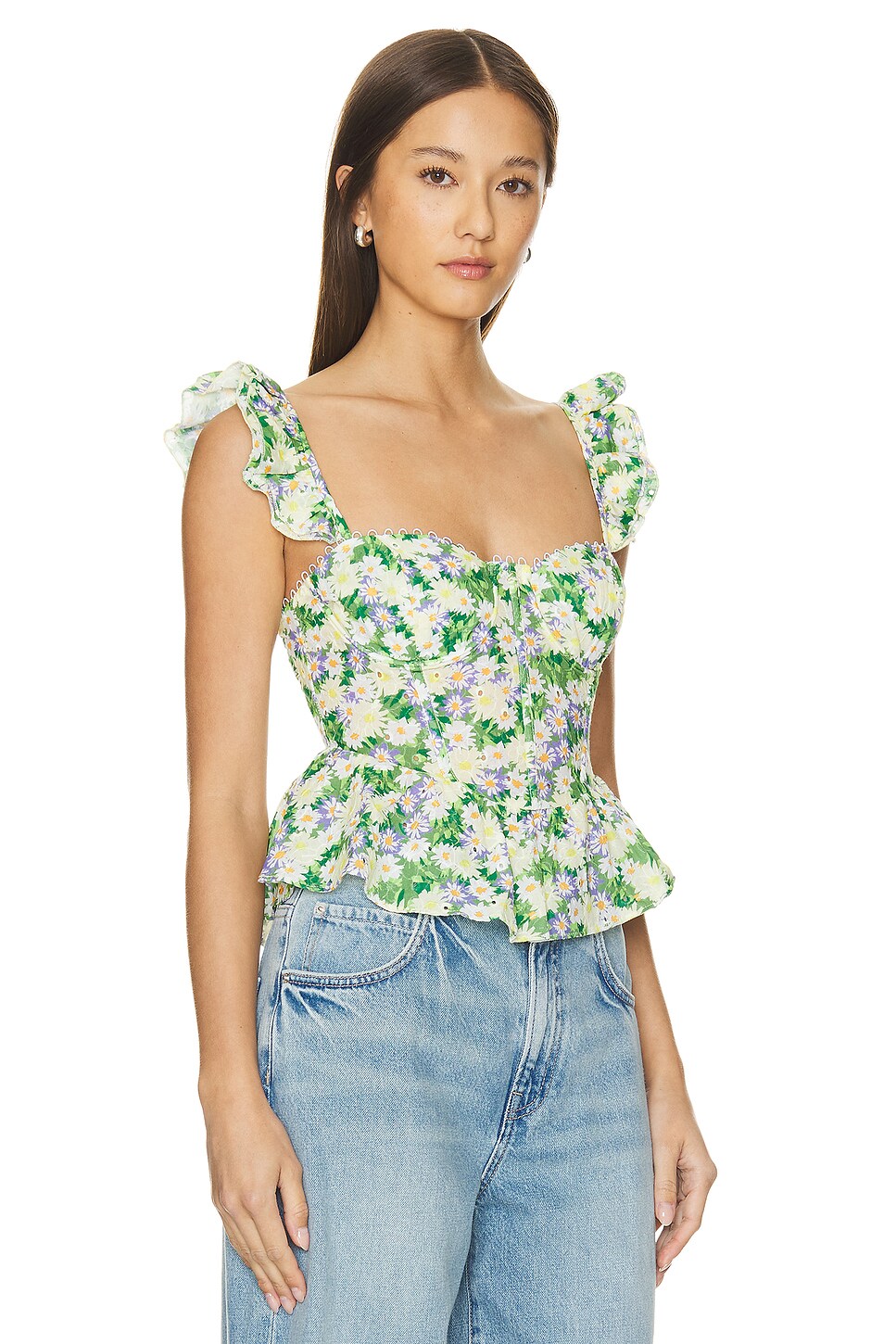 ASTR the Label Baylin Top in Purple Green Floral | REVOLVE