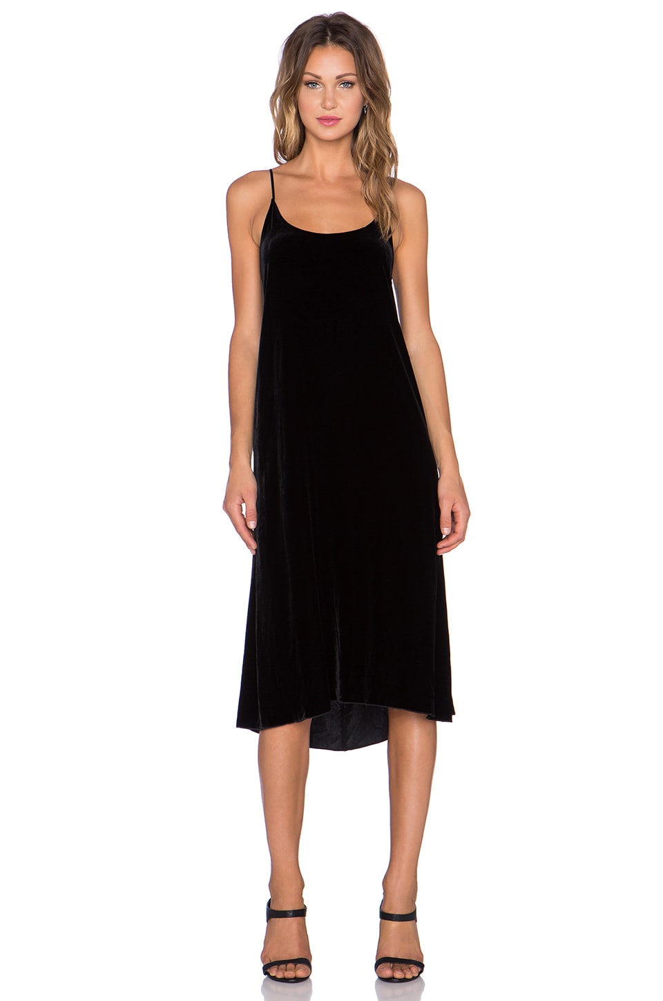 ATM Anthony Thomas Melillo ROBE CARACO EN VELOURS LISSE en Black | REVOLVE