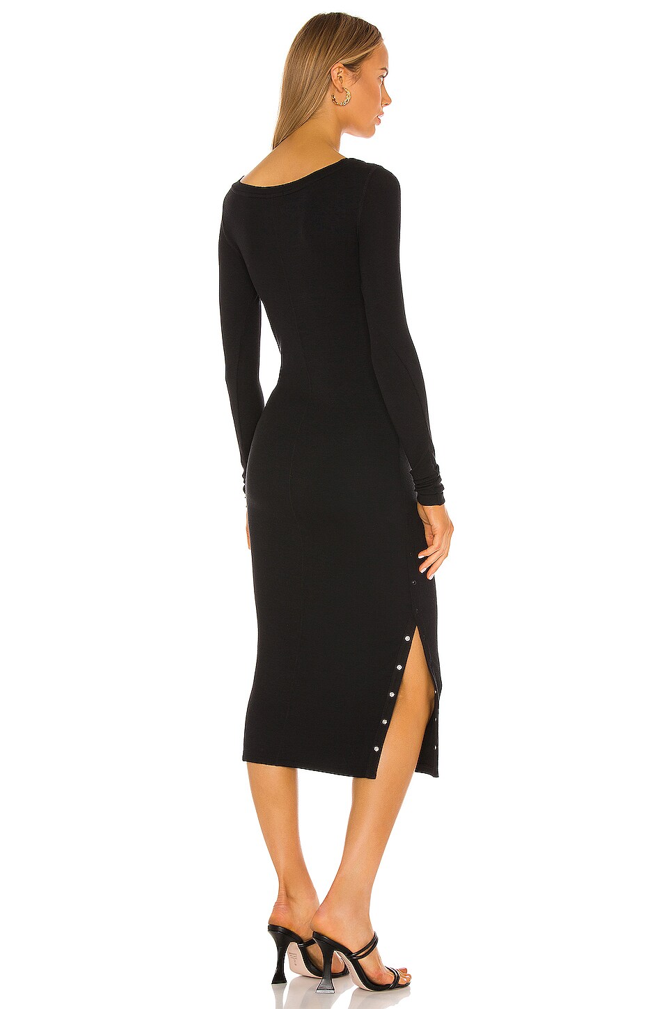 ATM Anthony Thomas Melillo Micro Modal Rib Bateaux Neck Midi Dress in ...