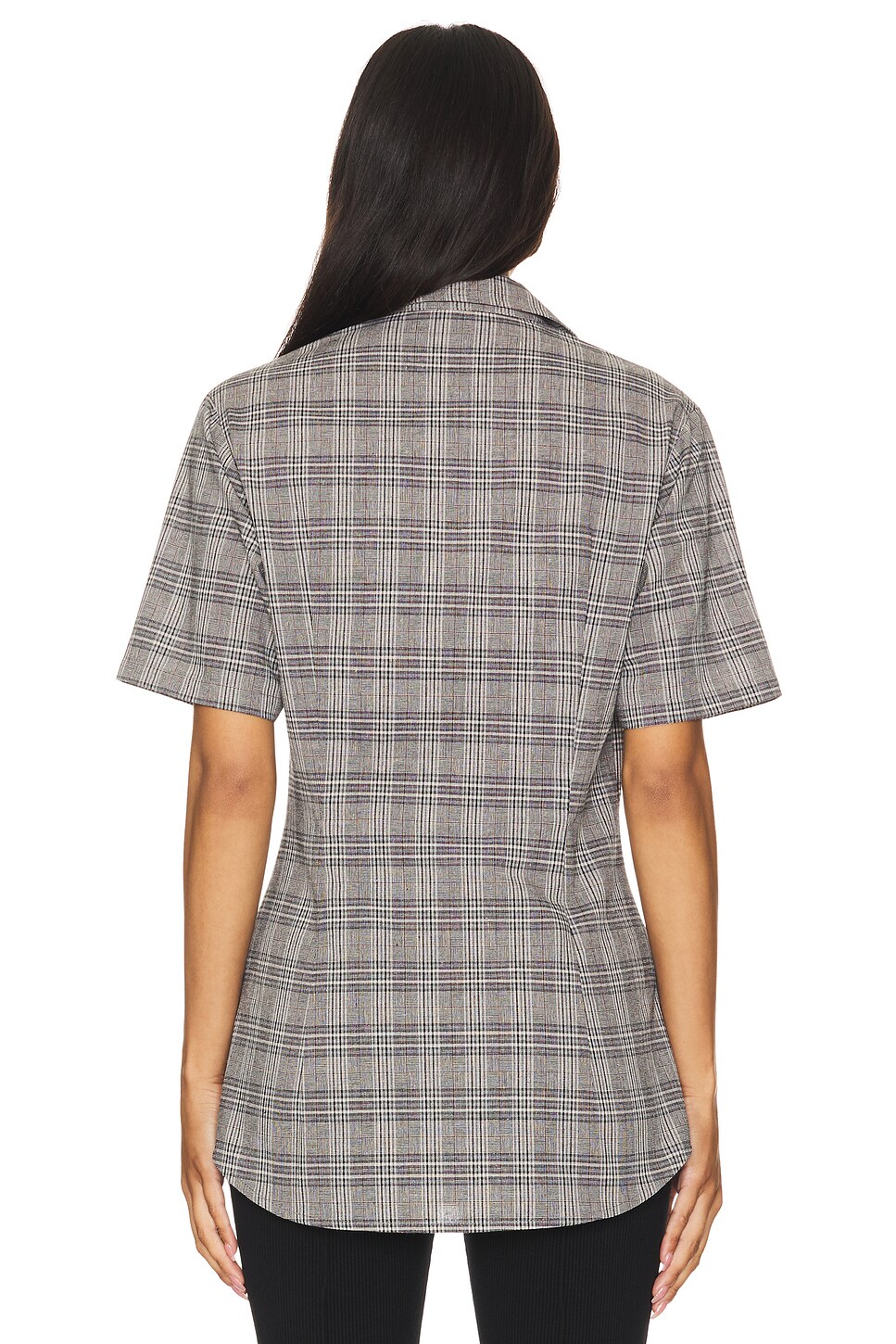 Apres Studio Plaid Tailored Shirt in Grey Plaid | REVOLVE