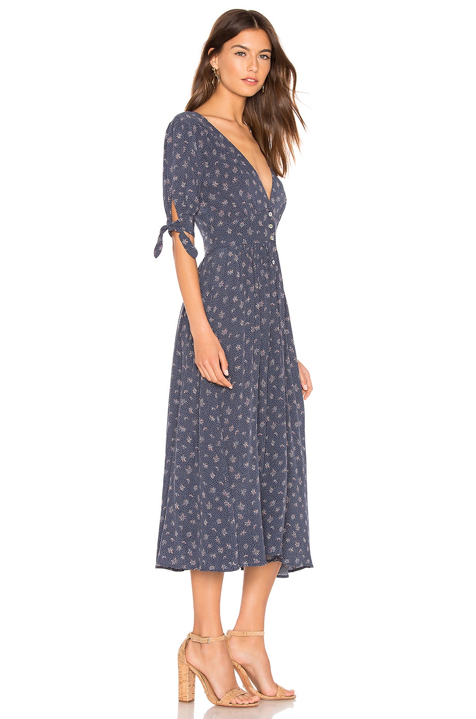 AUGUSTE X REVOLVE Jasmine Tie Sleeve Dress in Navy | REVOLVE