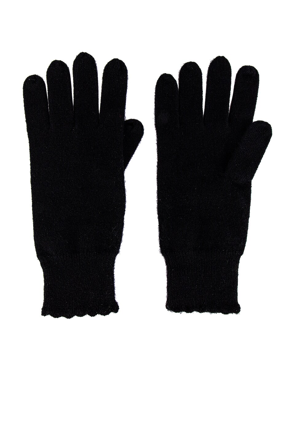 Autumn Cashmere Scallop Edge Gloves in Black | REVOLVE