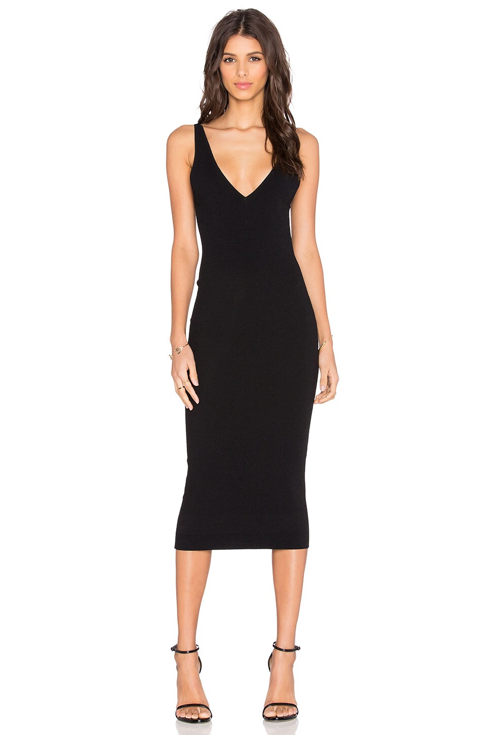 Autumn Cashmere Double V Bodycon Dress in Black | REVOLVE