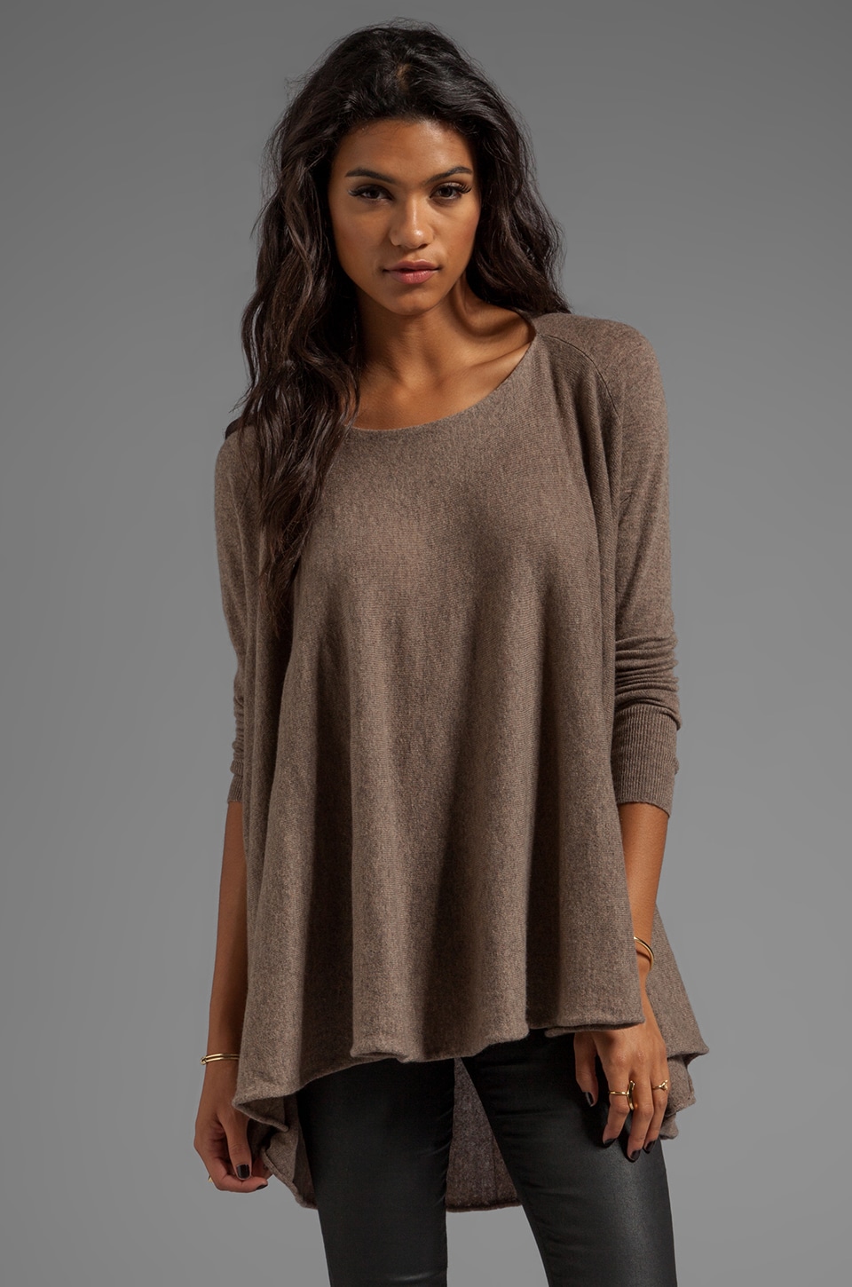 Autumn Cashmere Convertible Flare Tunic/Drape Cardigan in Rye | REVOLVE