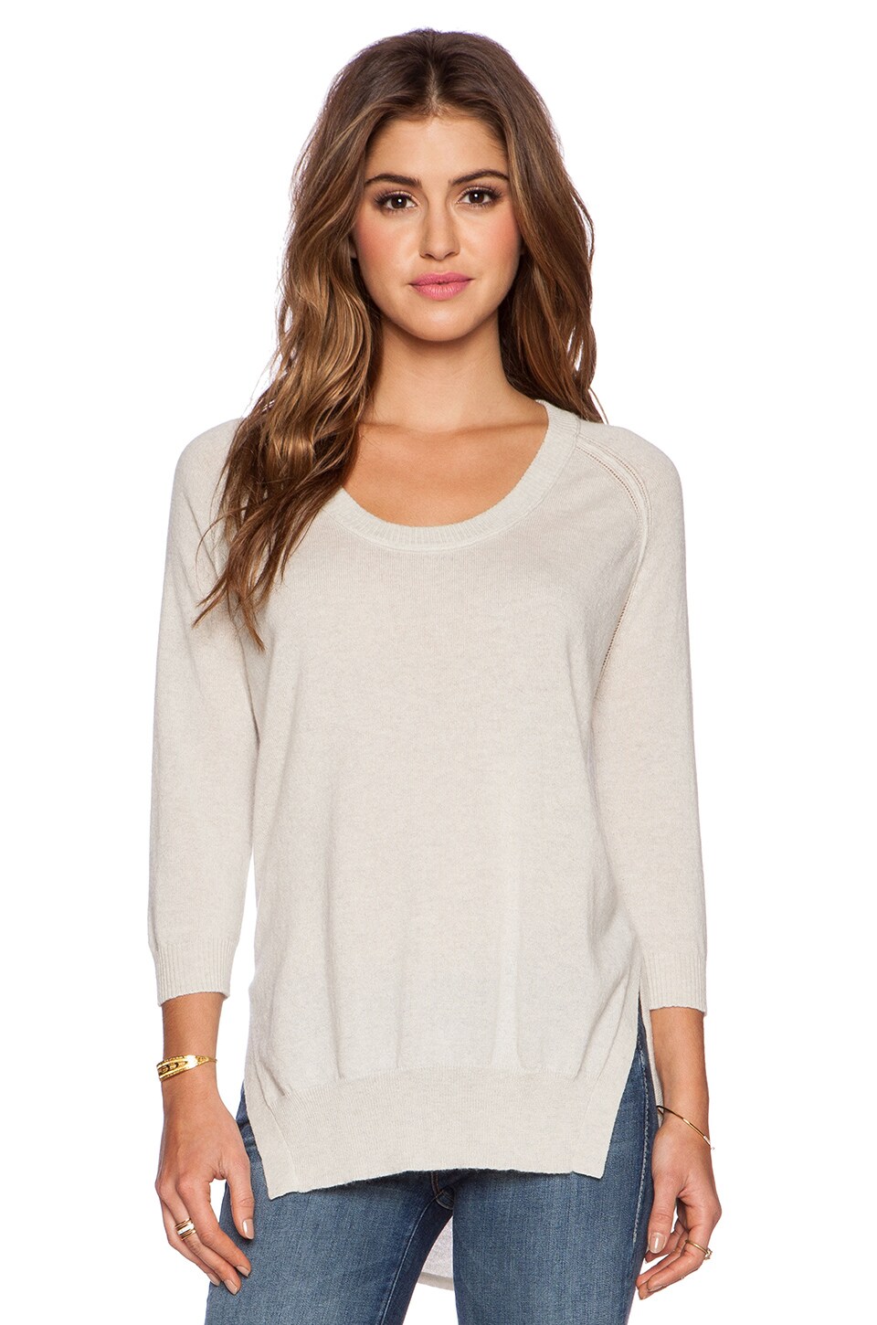 Autumn Cashmere High Low Scoop Sweater in Hemp | REVOLVE