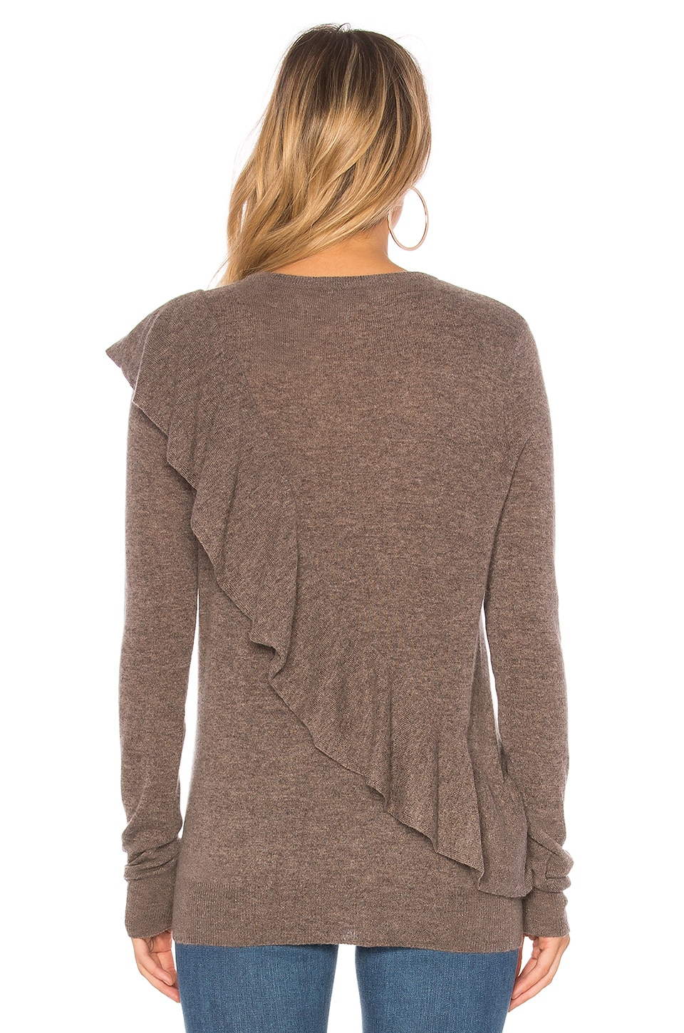 Autumn Cashmere Asymmetric Ruffle Sweater in Mulch | REVOLVE