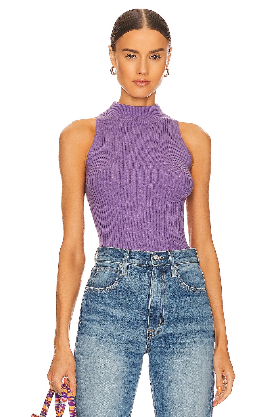 Autumn Cashmere Rib Mock Halter in Sweatshirt | REVOLVE