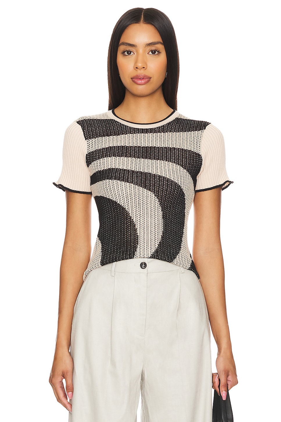 Autumn Cashmere x REVOLVE Graphic Baby Tee in Latte & Black | REVOLVE