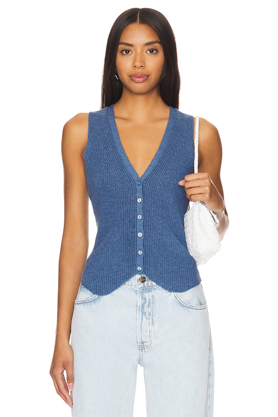 Autumn Cashmere Shaker Vest in Overalls | REVOLVE