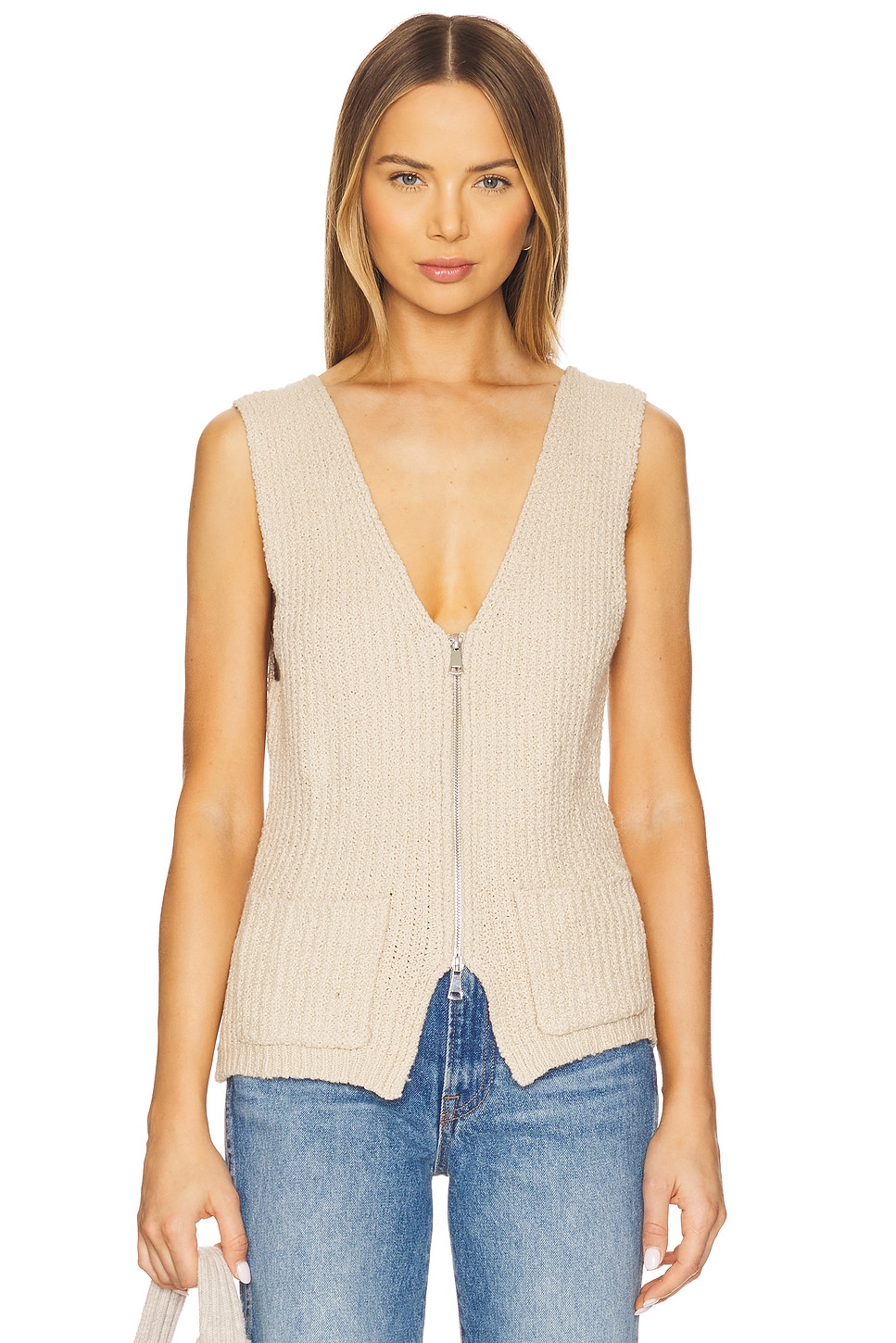Aya Muse Cae Vest in Beige | REVOLVE