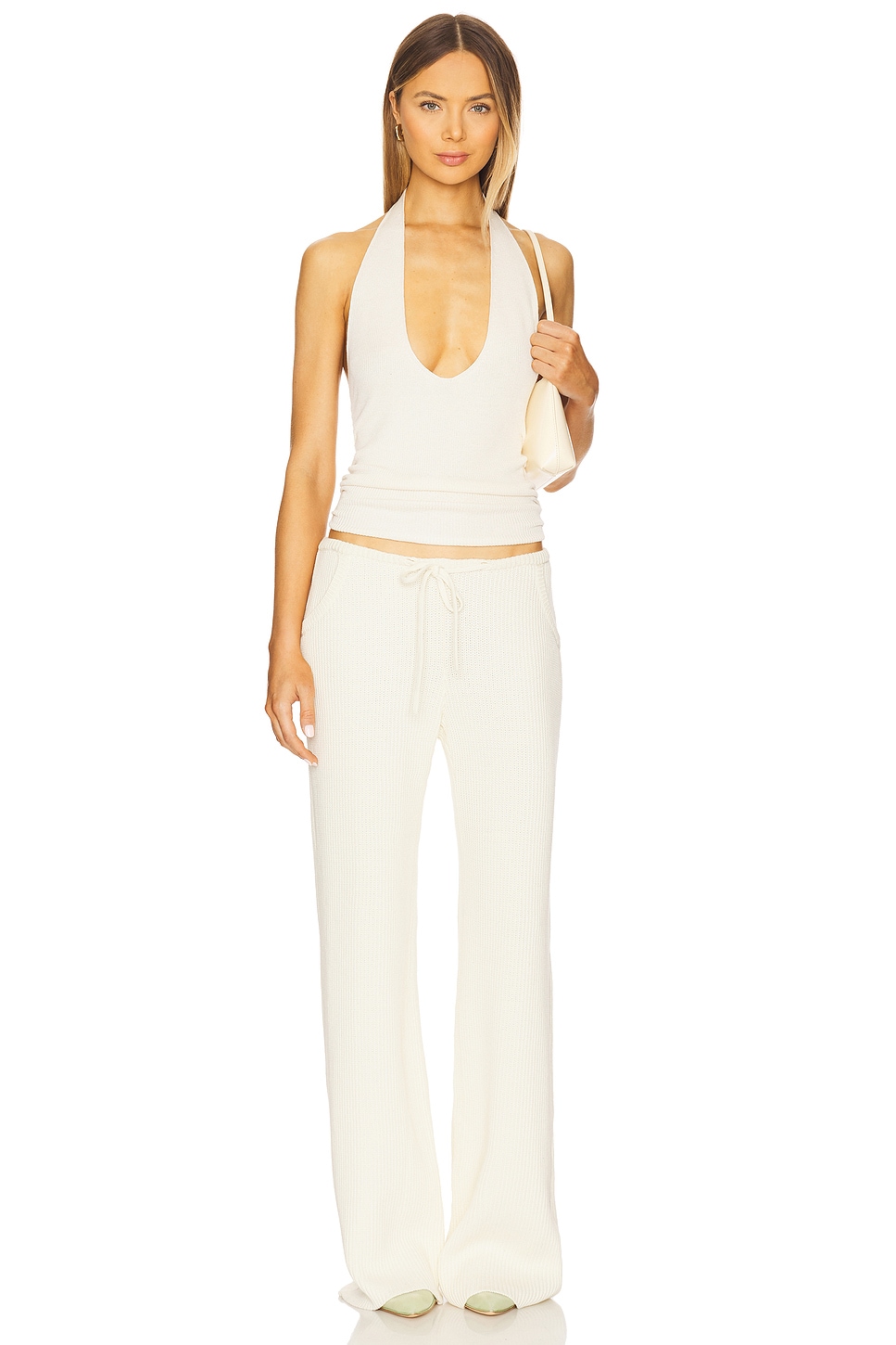 Aya Muse Knit Halter Top in Cream | REVOLVE