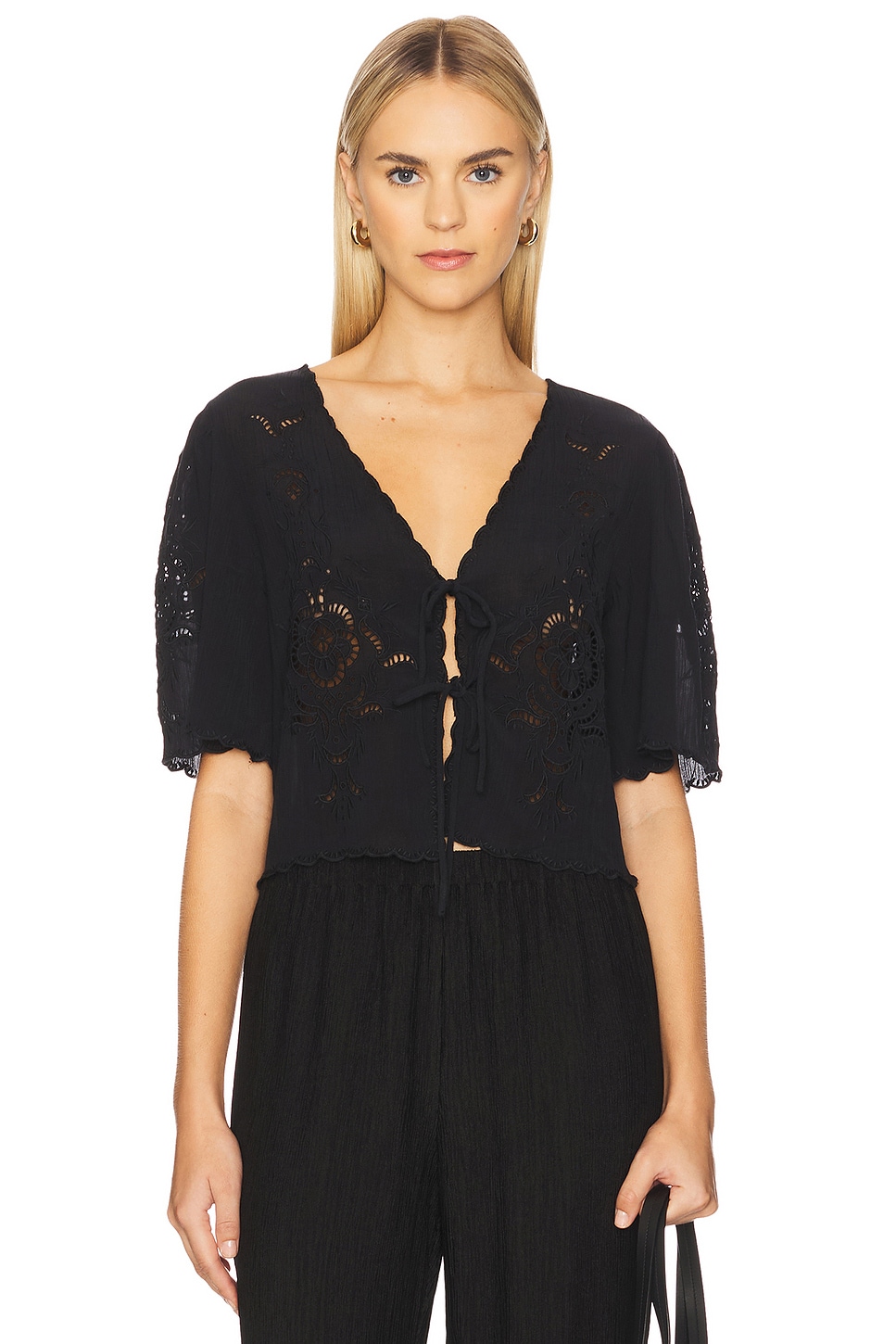 ba&sh Olaya Top in Noir | REVOLVE