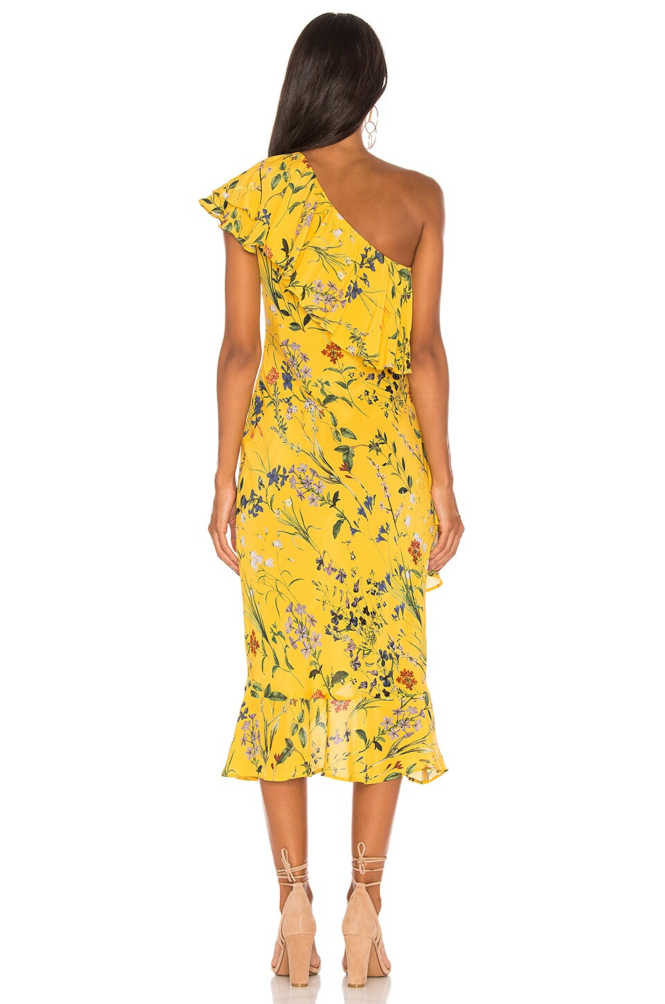 Backstage Gathering Dress in Citrine | REVOLVE