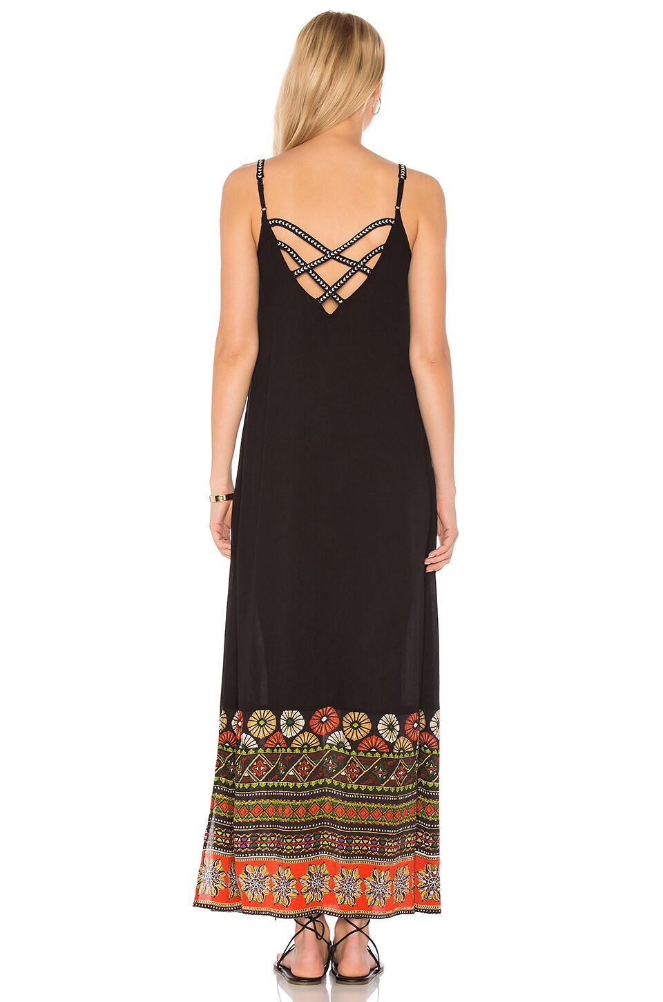 Band of Gypsies Cabo Maxi Dress in Black & Orange | REVOLVE
