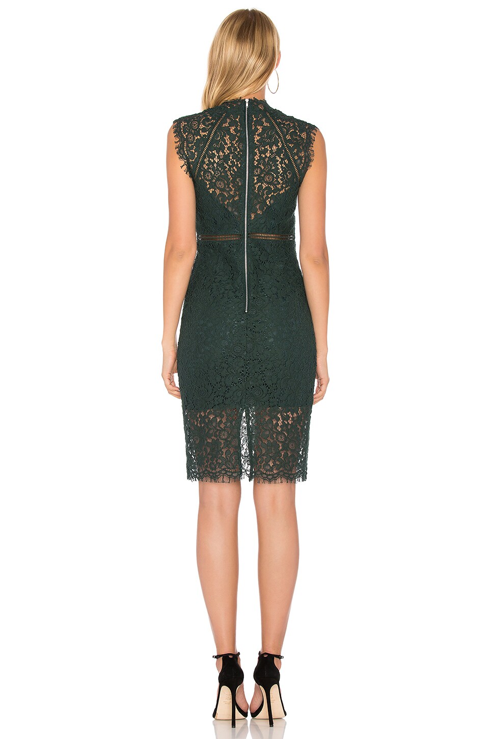 Bardot Lace Panel Dress in Forest | REVOLVE