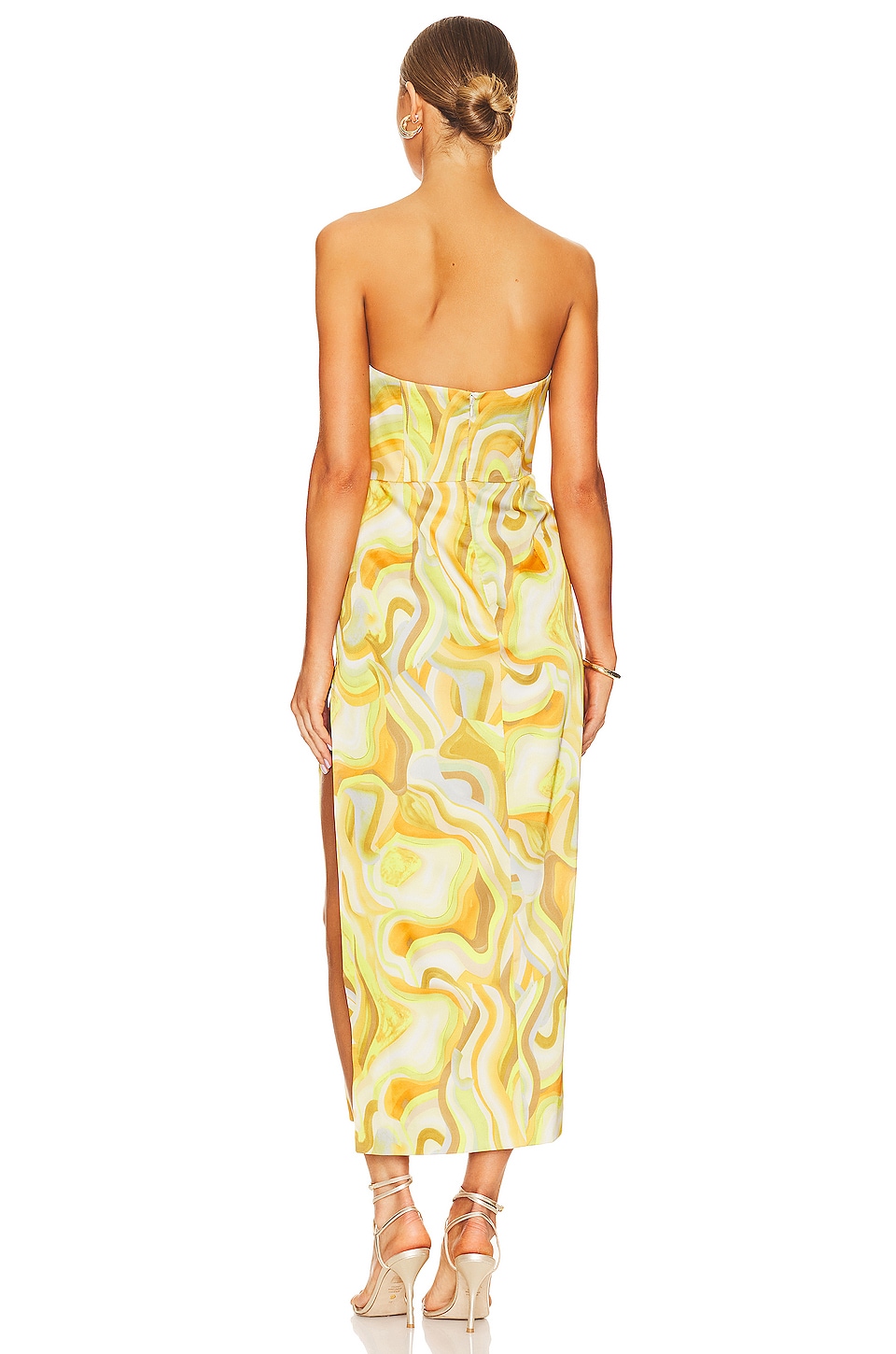 Bardot Tiani Midi Dress in Yellow Swirl | REVOLVE