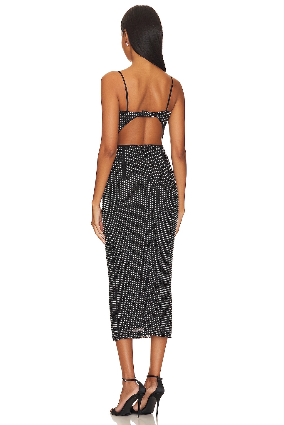 Bardot Aisha Diamonte Midi Dress in Black | REVOLVE