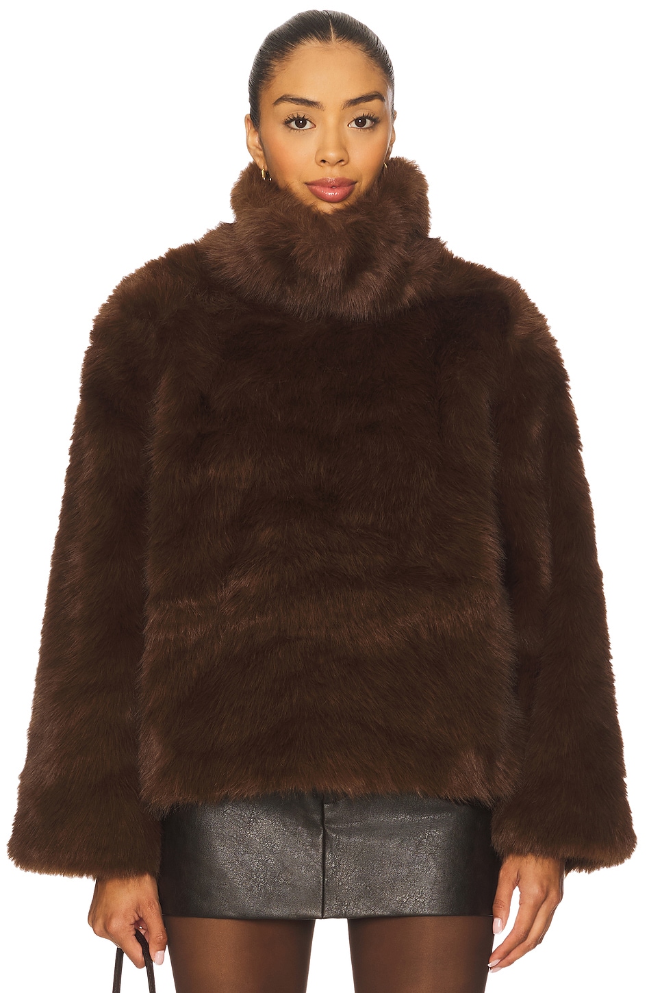 Bardot Renata Faux Fur Jumper in Chocolate | REVOLVE