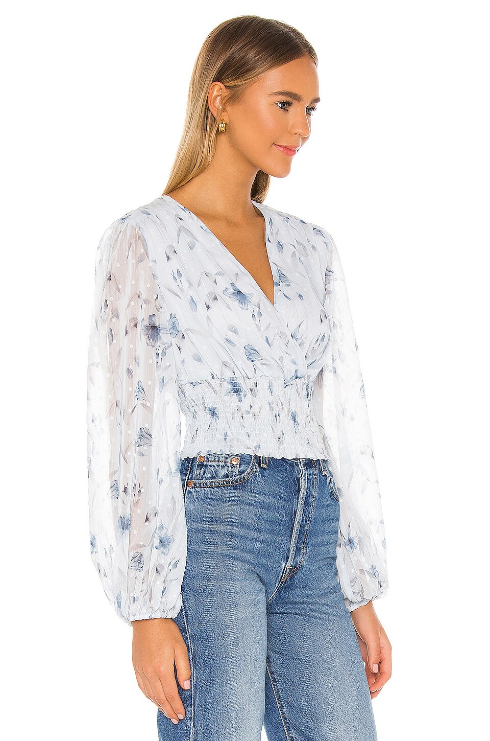 Bardot Mabel Top in Blue Lily Floral | REVOLVE