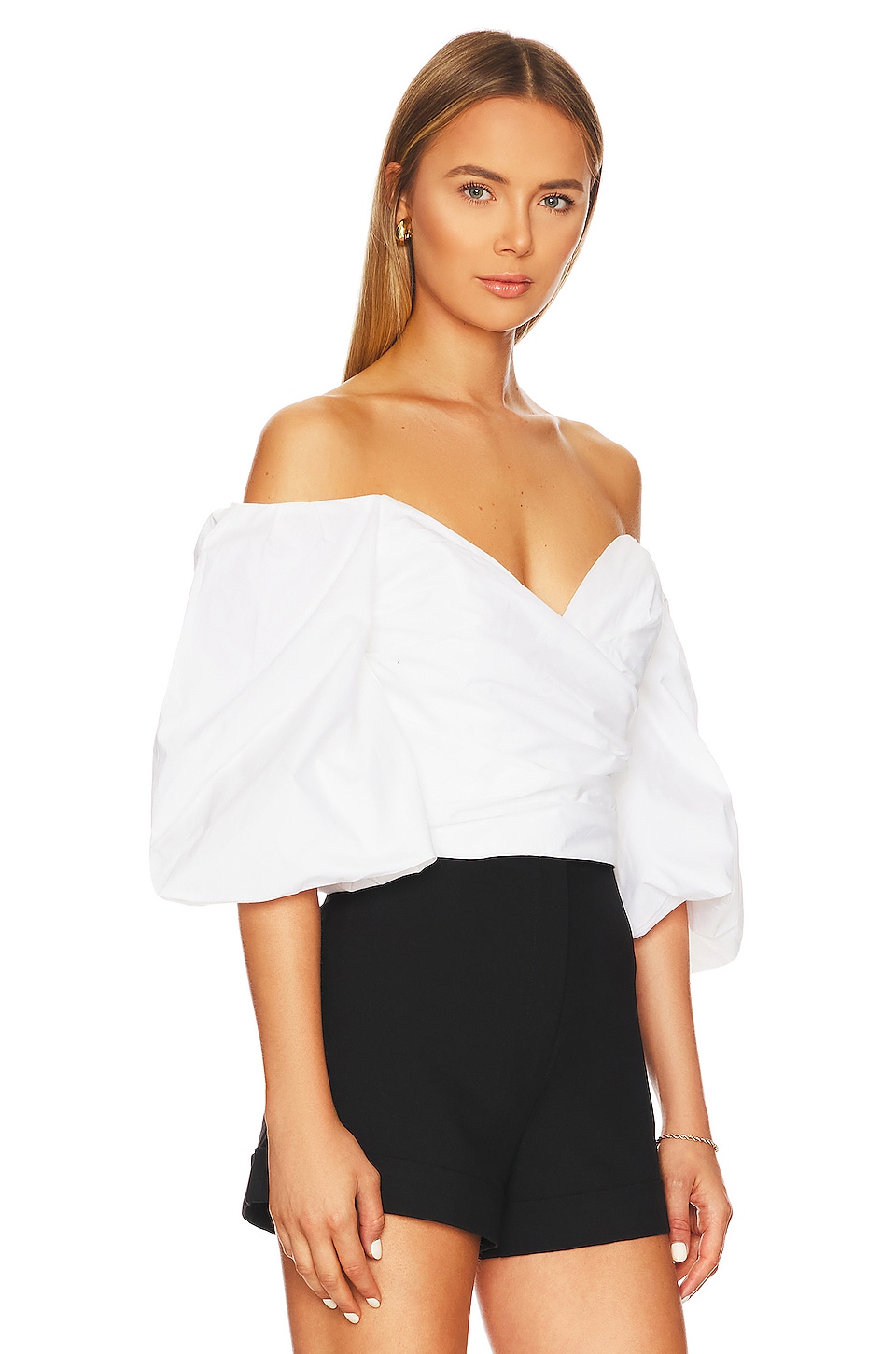 Bardot Eva Poplin Top in Orchid White | REVOLVE