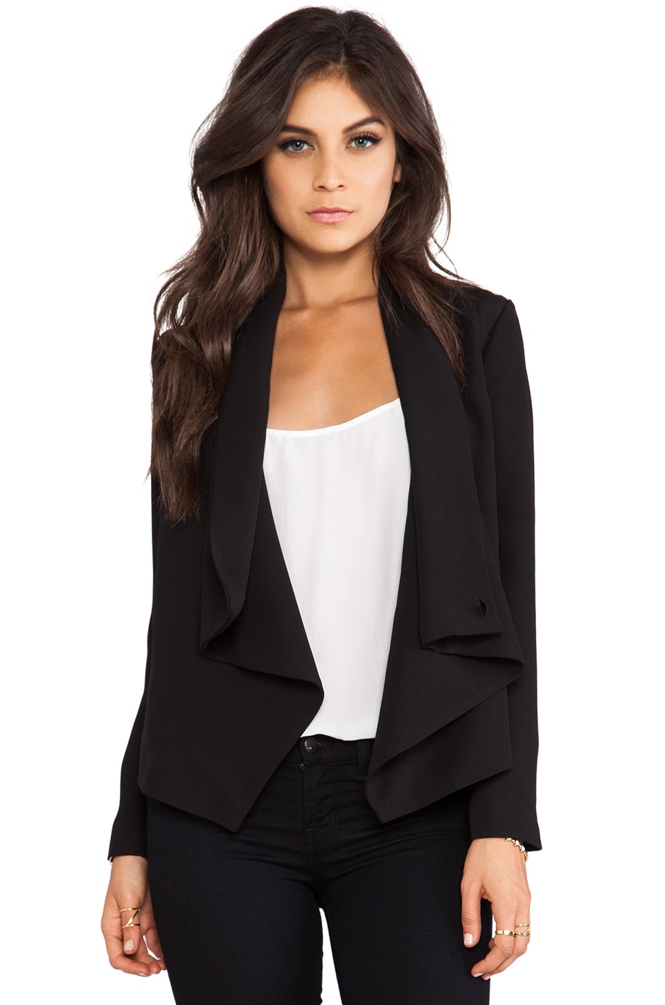 Steve Madden Bertilla Drapey Jacket in Black | REVOLVE