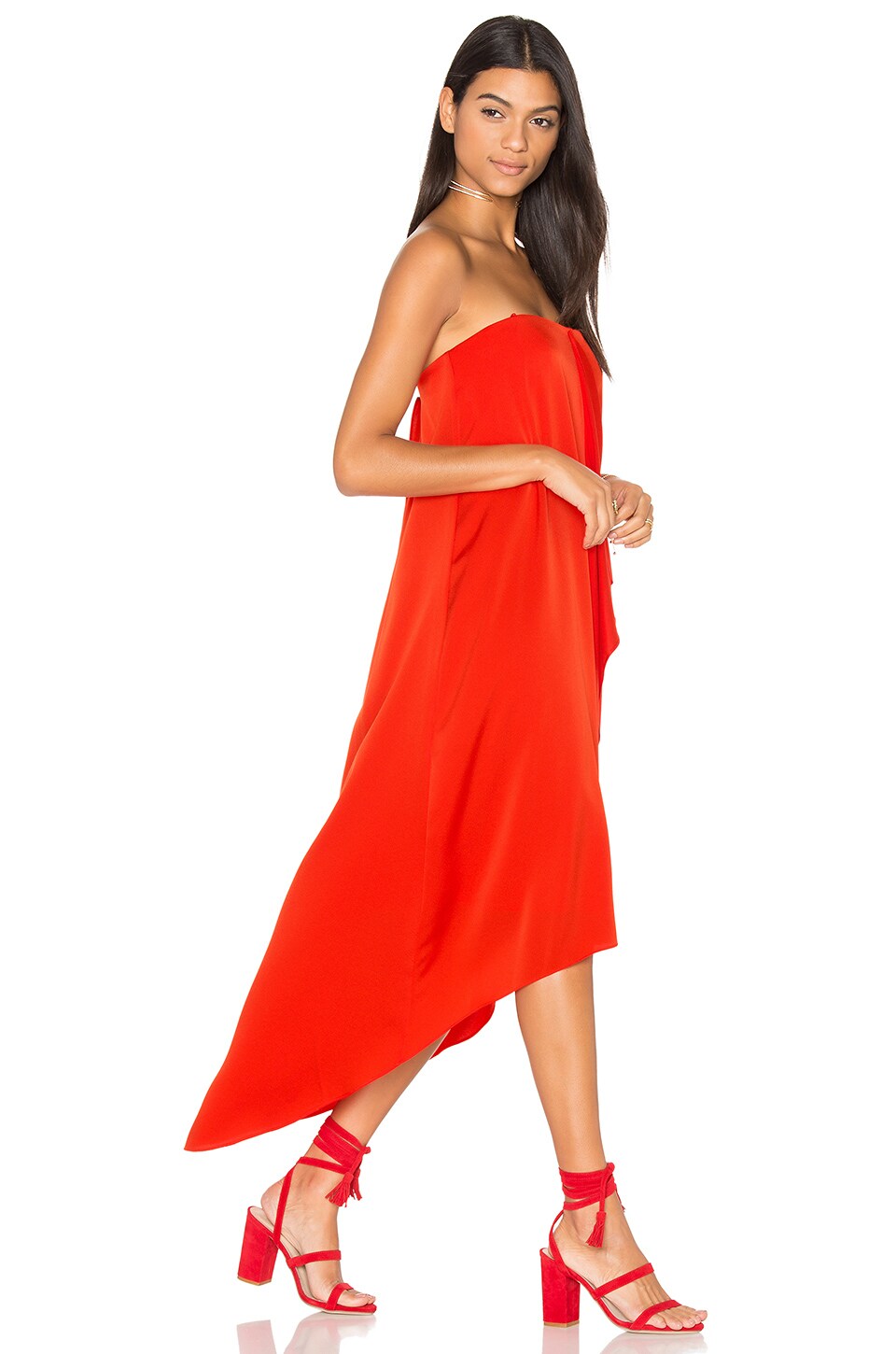 BCBGMAXAZRIA Livvy Hi Low Dress in Bright Red | REVOLVE