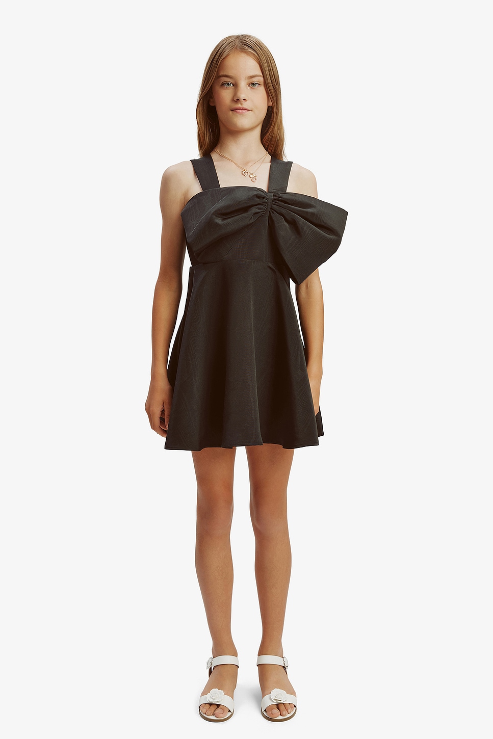 Bardot Junior Kids Stefania Mini Bow Dress in Black | REVOLVE