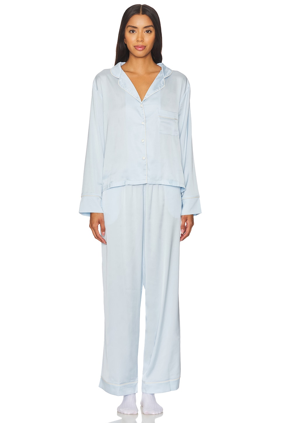 BLUEBELLA Sara Pajama Set in Ice Water & White | REVOLVE