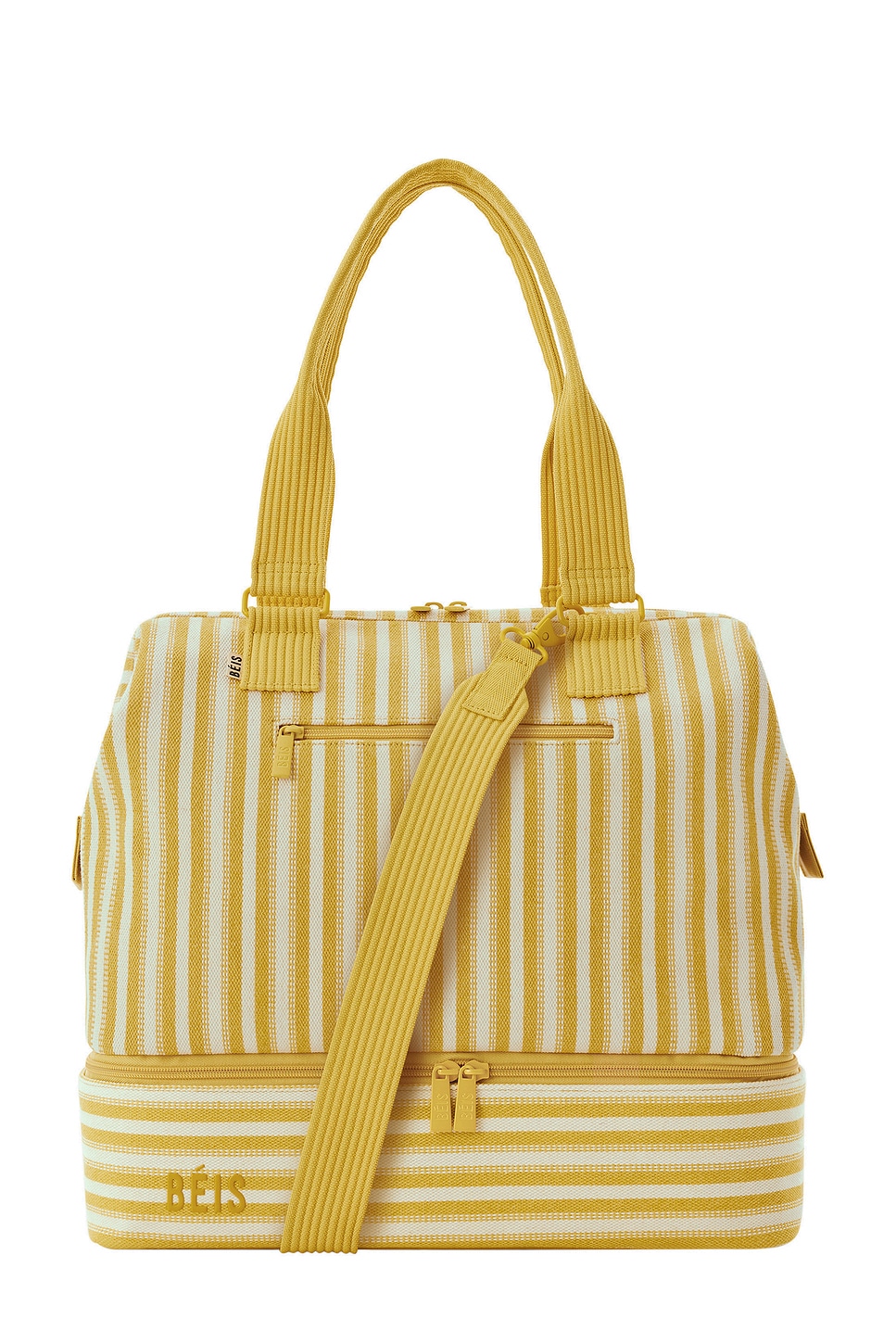 BEIS The Summer Stripe Mini Weekend Bag in Honey | REVOLVE