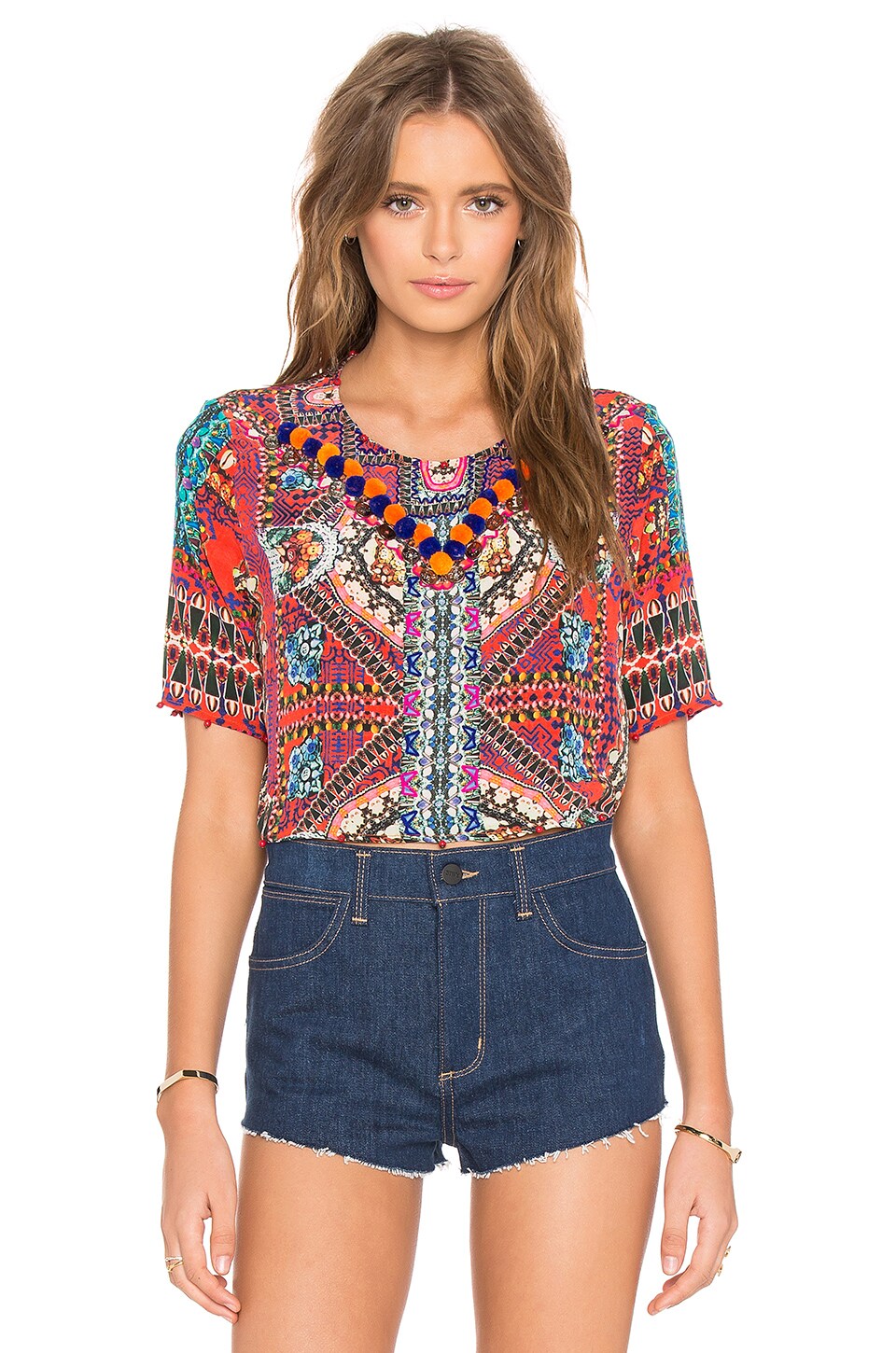 HEMANT AND NANDITA Crop Top in Orange Tribal | REVOLVE