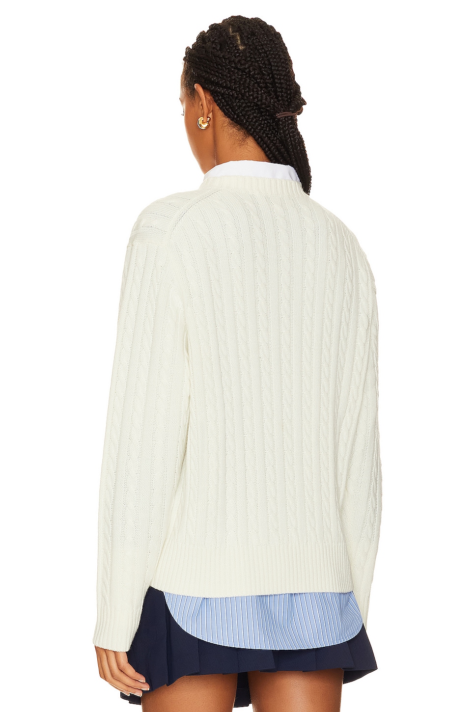 BEVERLY HILLS x REVOLVE Cable Crew Neck Sweater in Ivory | REVOLVE