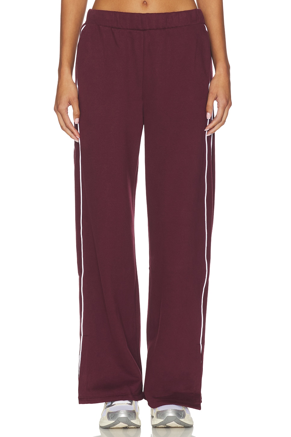 Beyond Yoga Luxe Fleece Piper Wide Leg Pant in Dark Cherry | REVOLVE