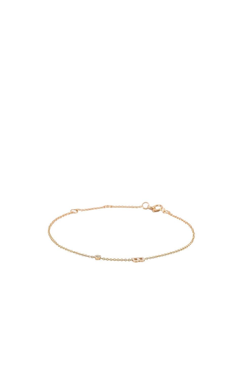 BYCHARI Initial & Diamond Bracelet in 14K Yellow | REVOLVE