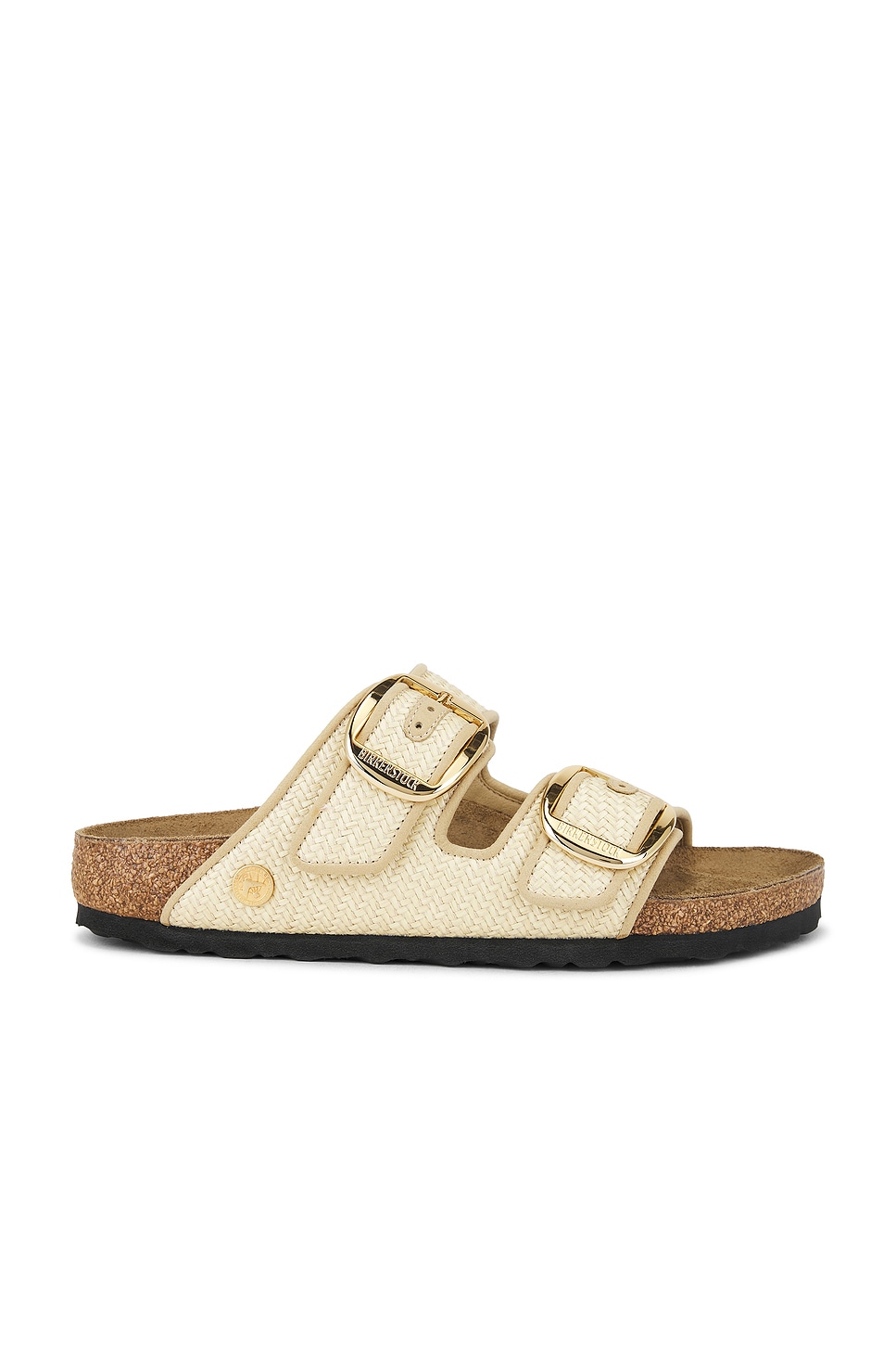 BIRKENSTOCK Arizona Big Buckle Sandal in Raffia Natural | REVOLVE